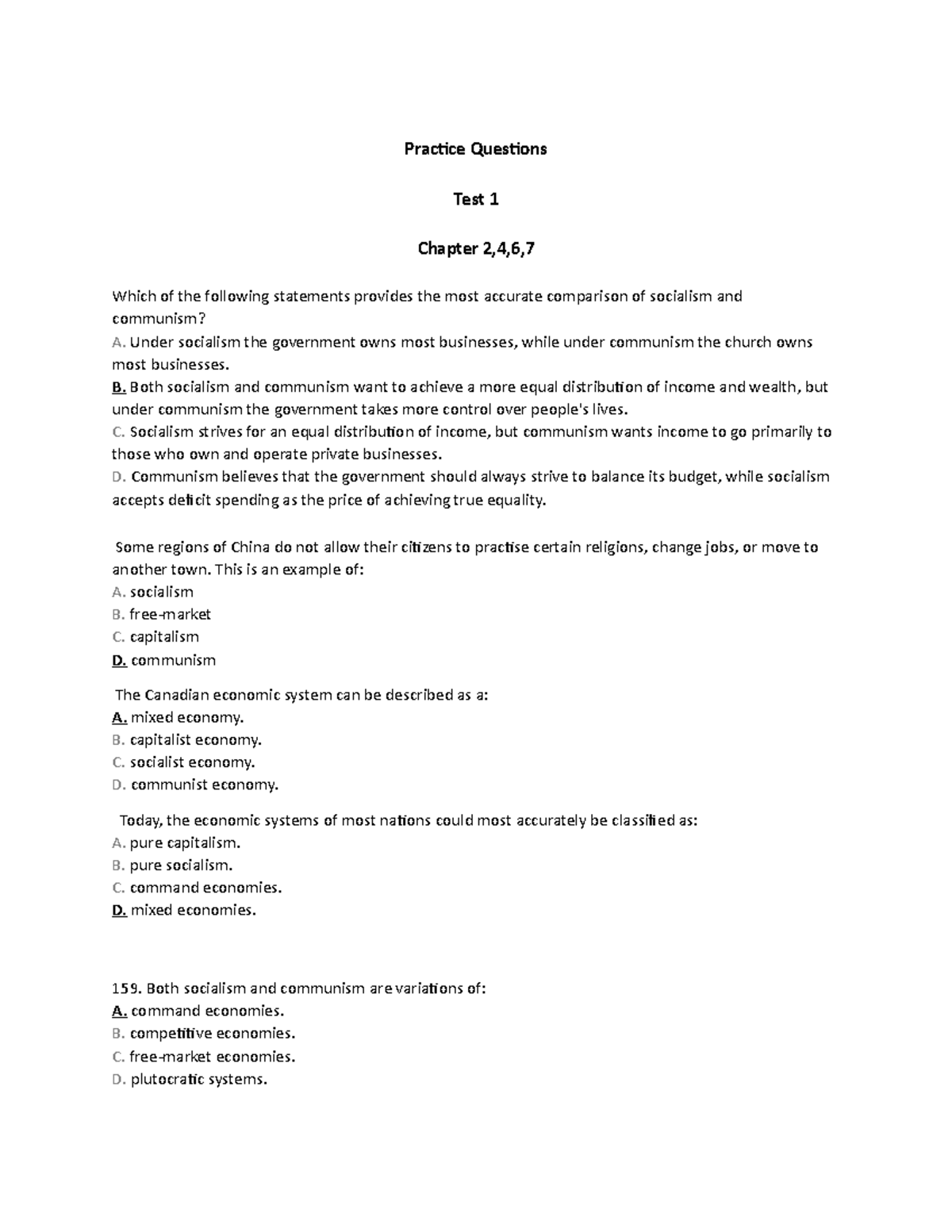Test1 practice june21 - sample questions for the test material ...