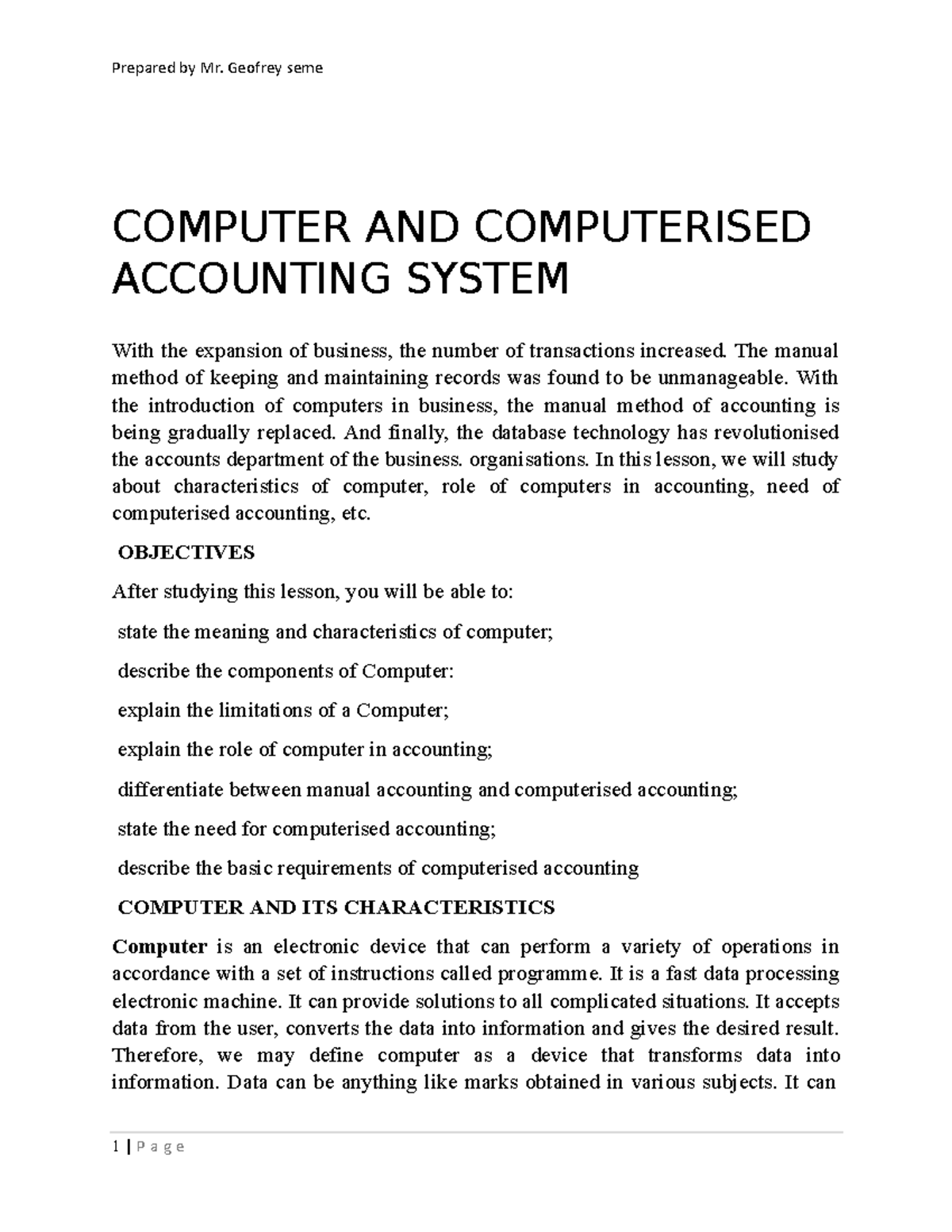 Computerized - Money And Banking - Studocu