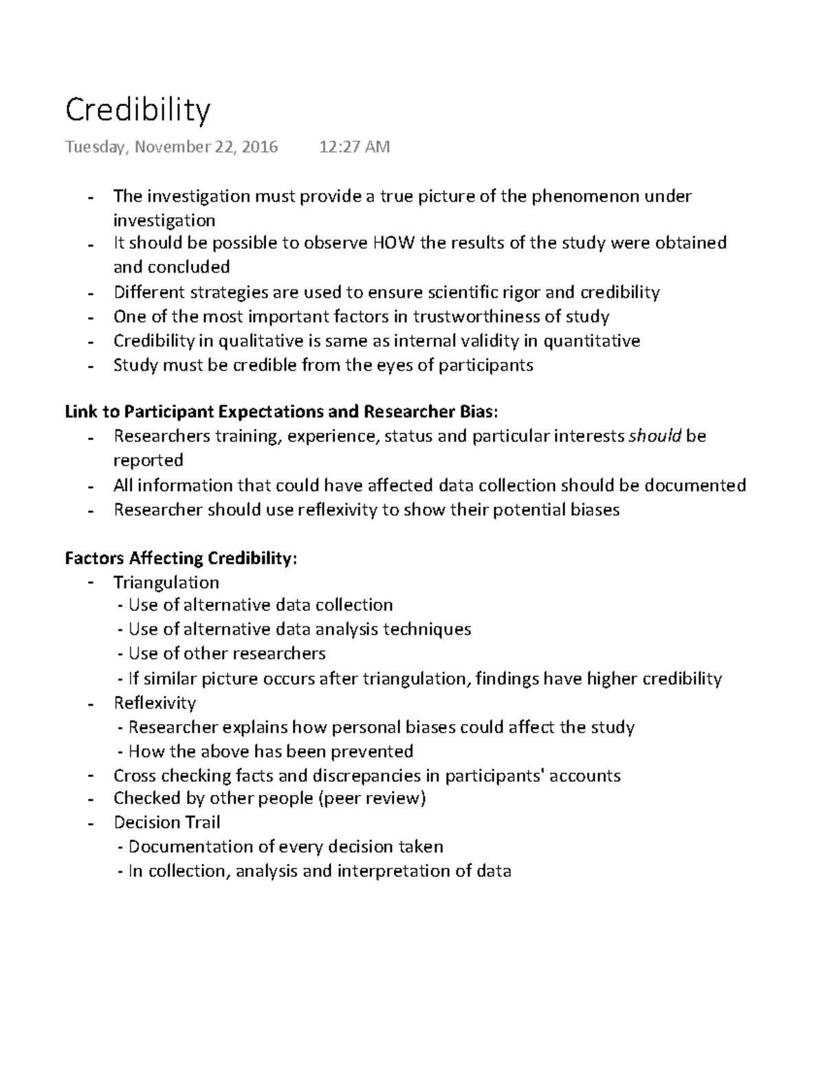Pap5 - Writing notes - The investigation must provide a true picture of ...
