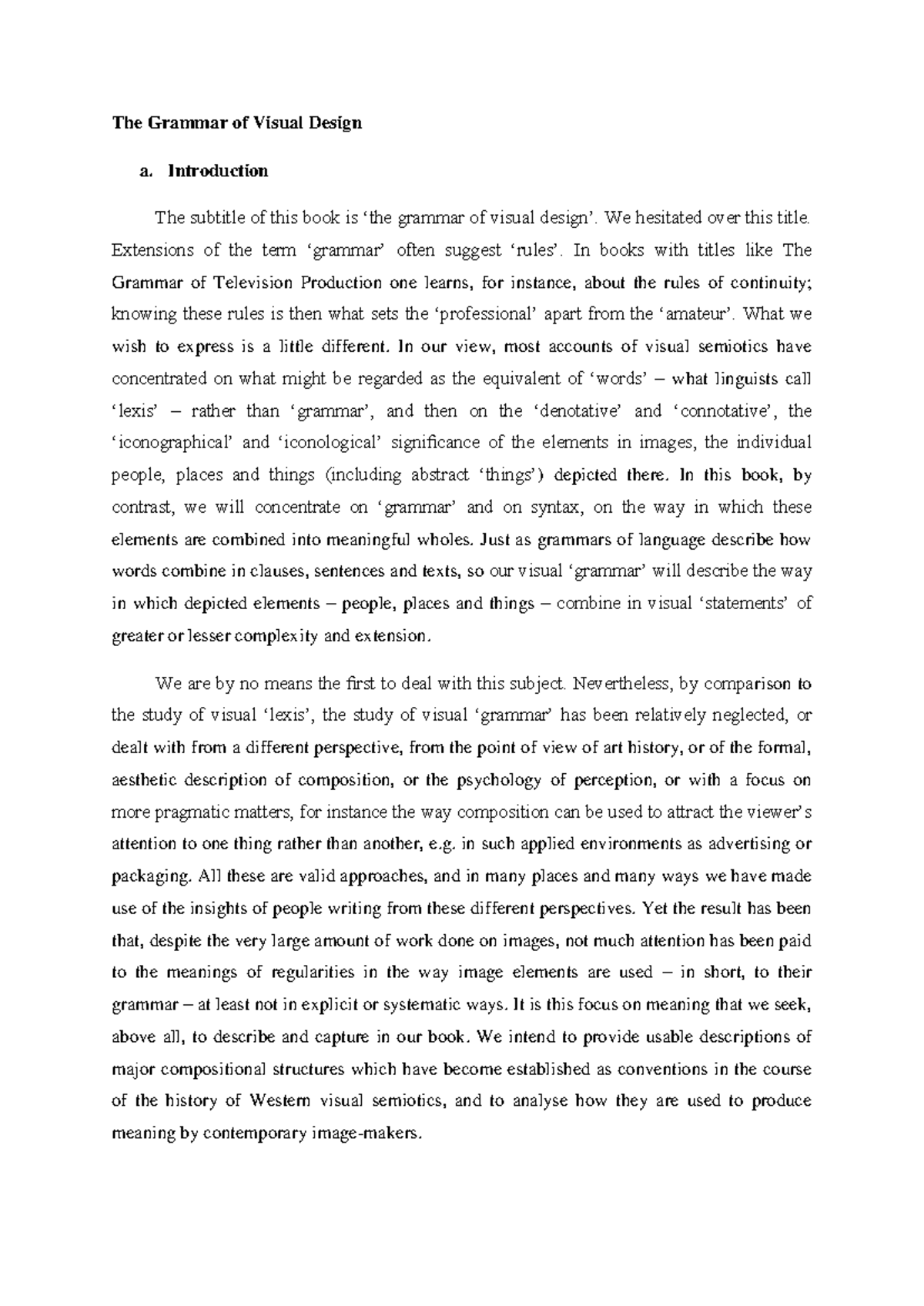 The Grammar of Visual Design (Introduction) - The Grammar of Visual ...