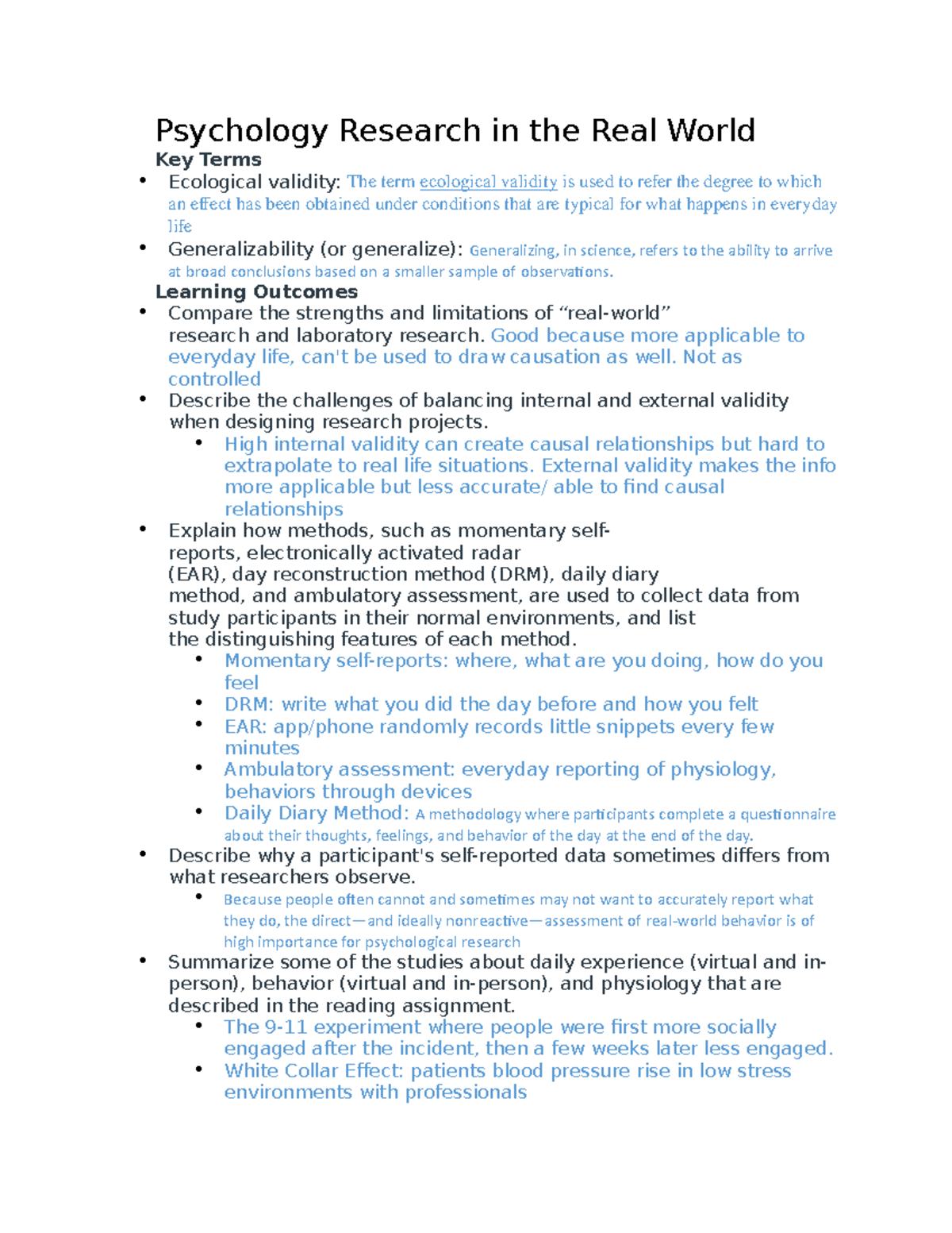 Psychology Research in the Real World Lecture 5 - Psychology Research ...