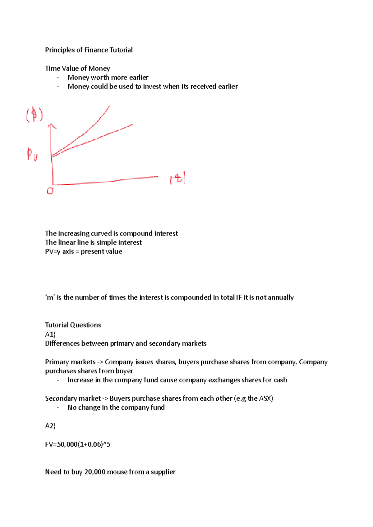 Principles of Finance Tutorial - , without adjusting for freq ...