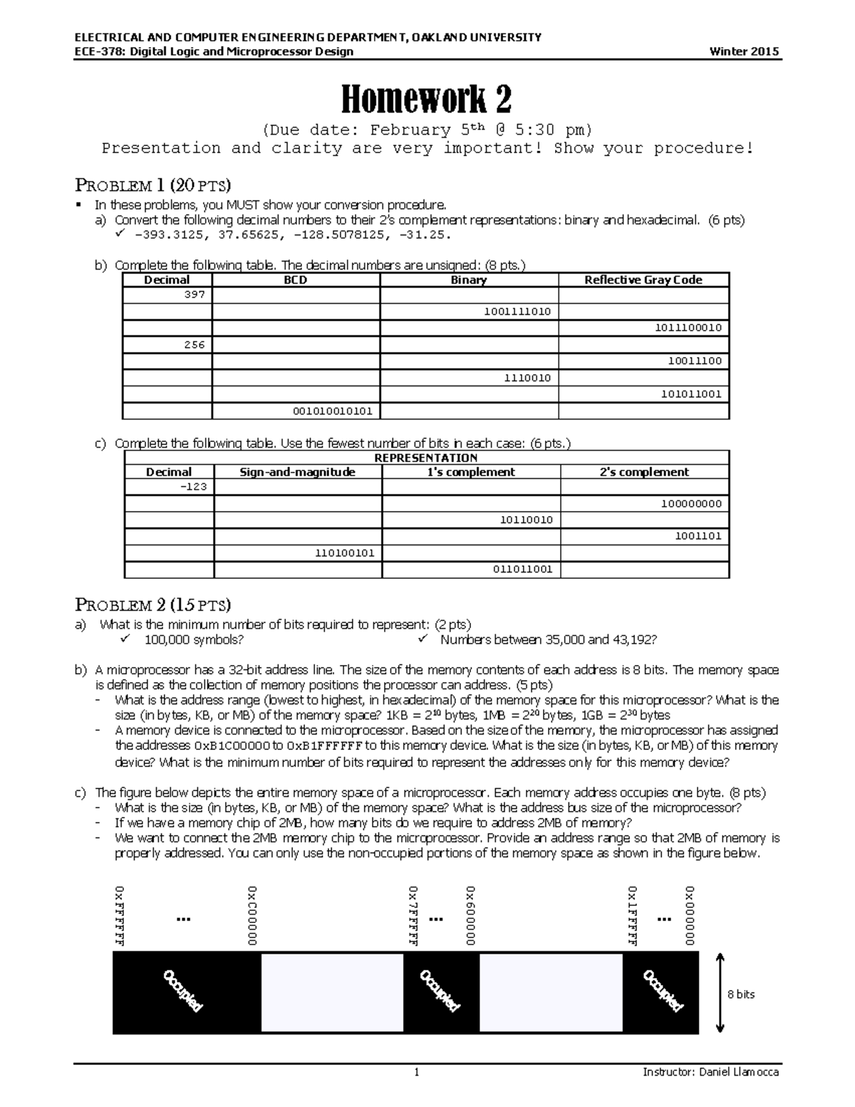 HW2, q + a - Homework assignment 2 - ECE-378: Digital Logic and Microprocessor Design Winter ...