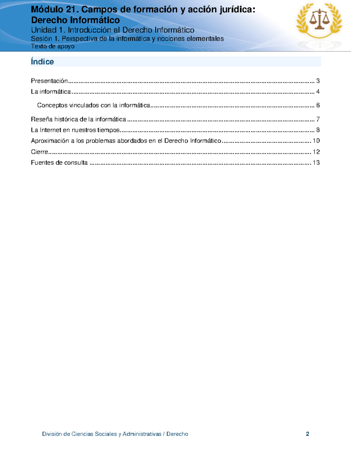 TA 1 a 5 - textos de apoyo del 1 al 5 modulo 21 - Derecho Informático ...