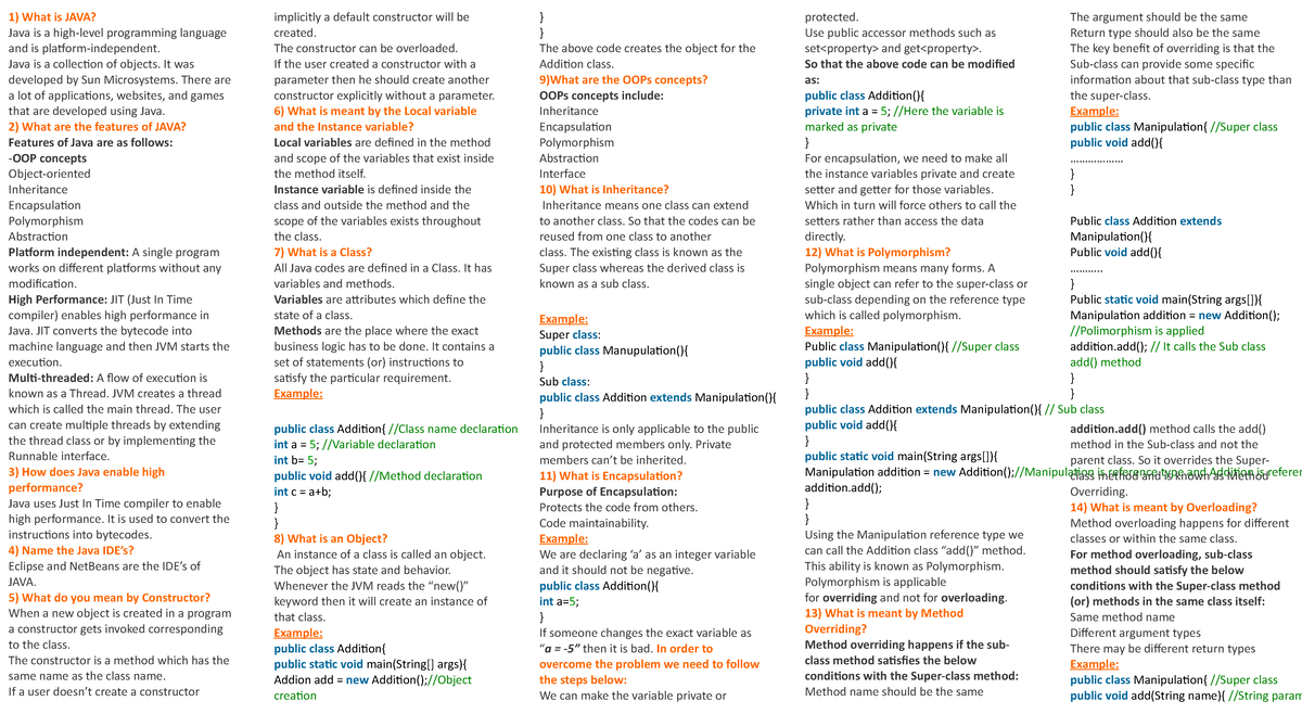 Database Management System-Viva based Questions - 1) What is JAVA? Java ...