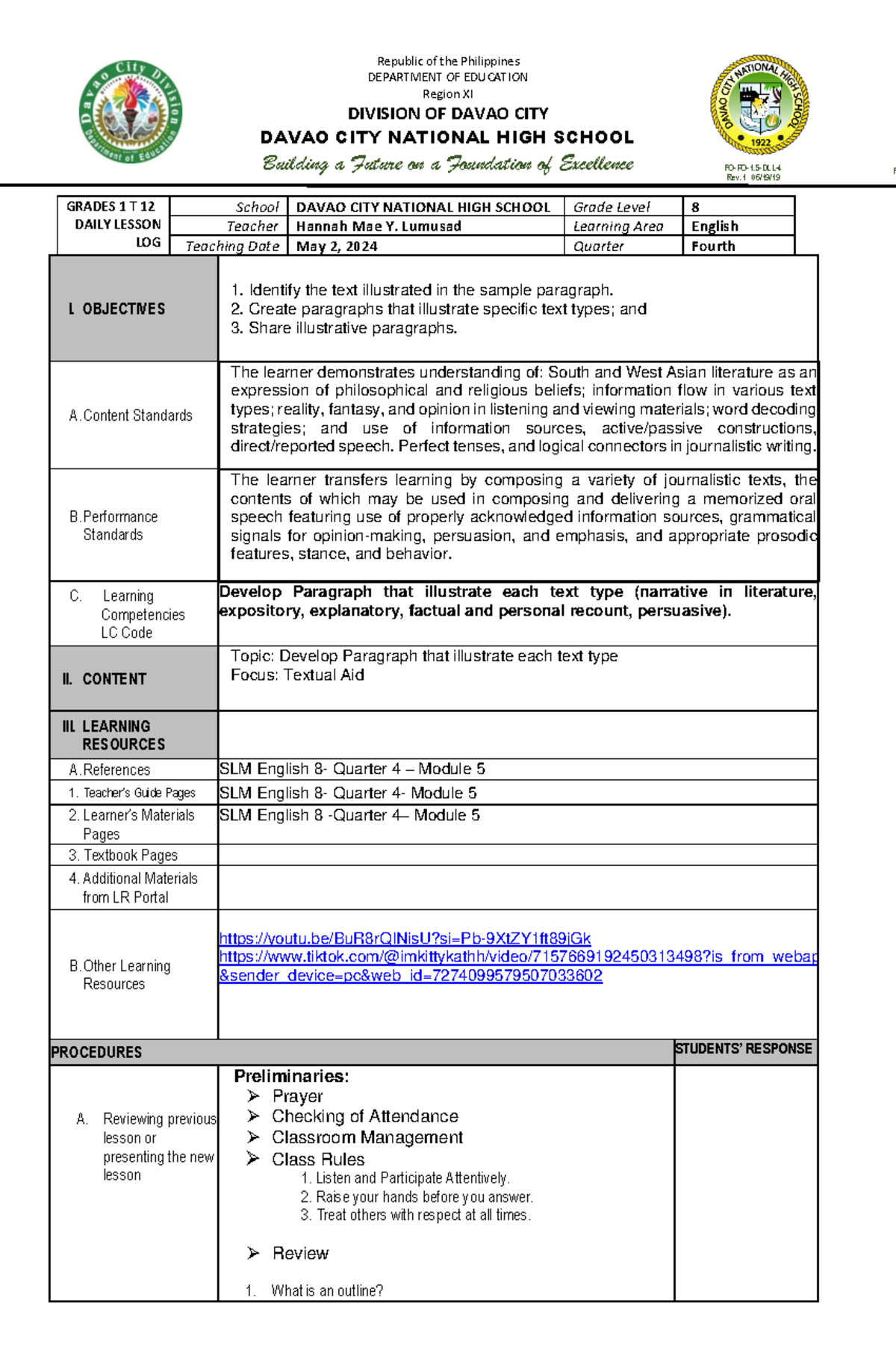 Text Type LP DEMO st - lp guide for text type - Republic of the ...