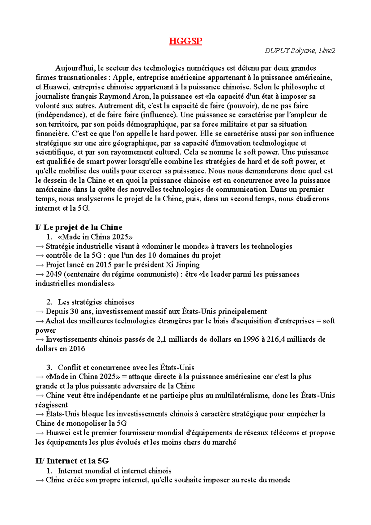 La puissance chinoise - Hggsp - HGGSP DUPUY Solyane, 1ère Aujourd'hui ...