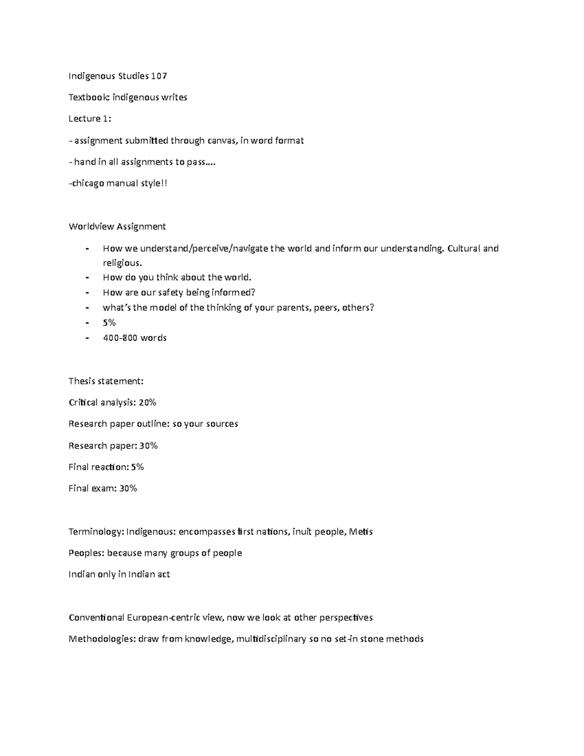 Indigenous Studies 107 - Indigenous Studies 107 Textbook: indigenous ...