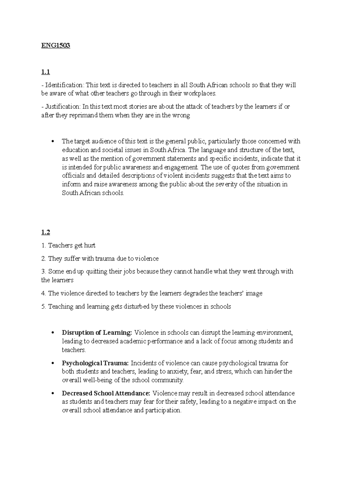 ENG1503 - This work will help students to understand better how to ...