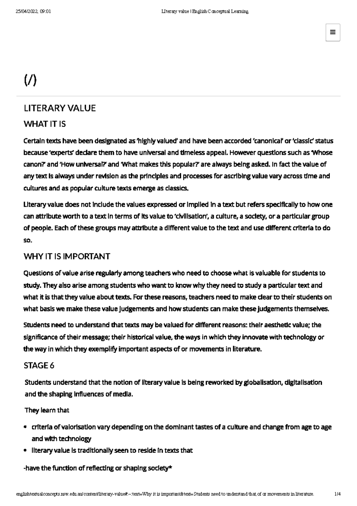 LIterary value English Conceptual Learning - (/) Í LITERARY VALUE WHAT ...