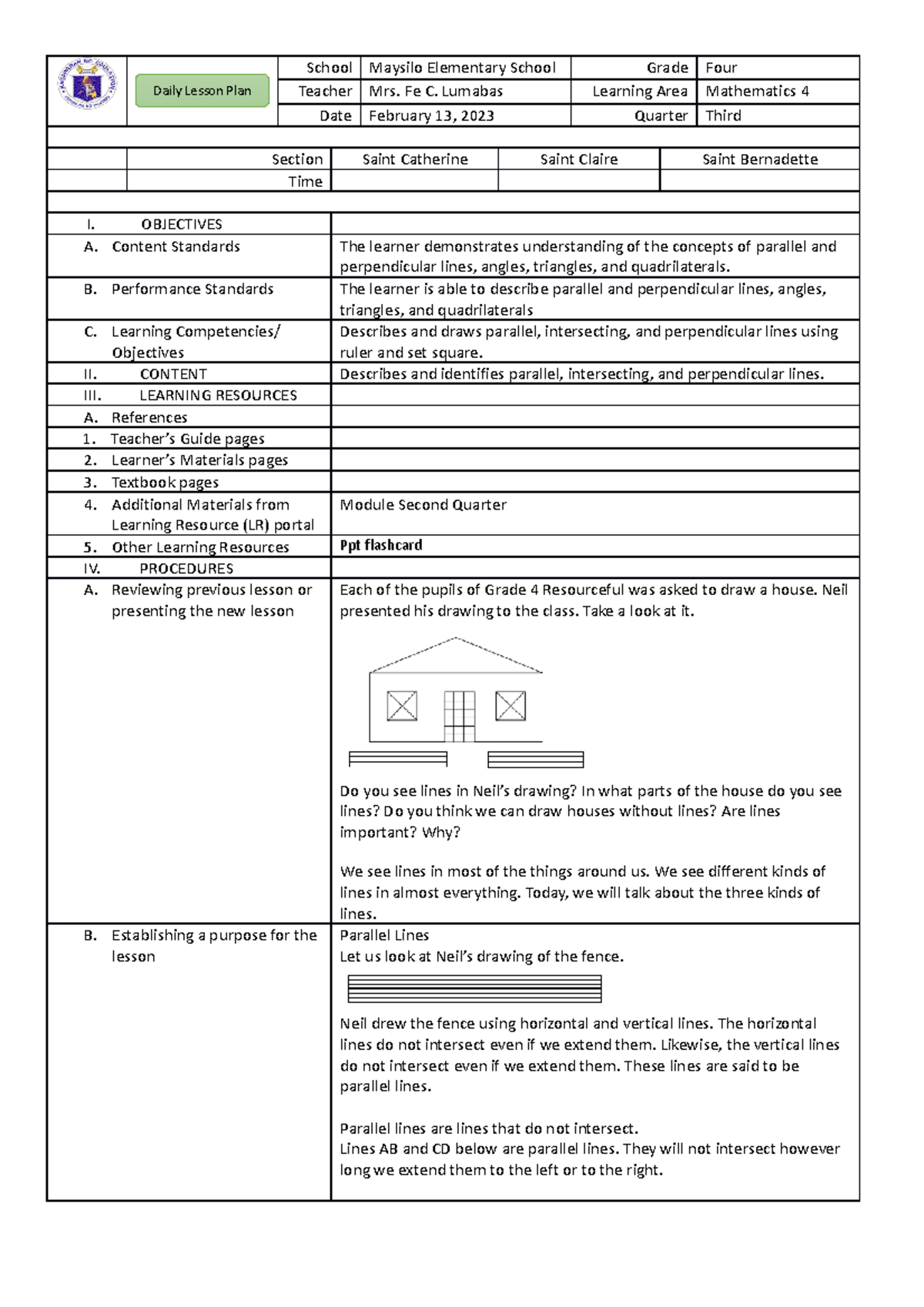 Grade 4 DLP MATH- February-13-17 - 2023 - School Maysilo Elementary ...