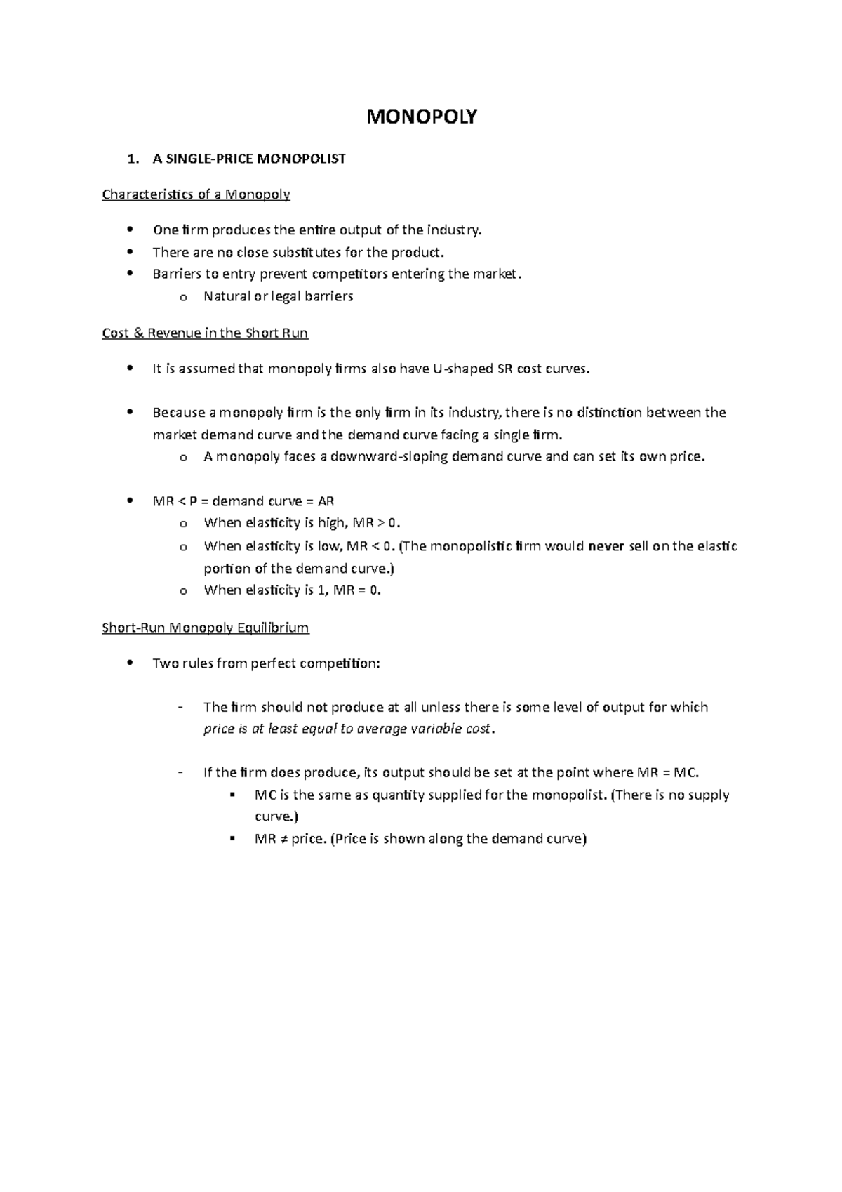 7+Monopoly - Slides used in class - MONOPOLY 1. A MONOPOLIST ...