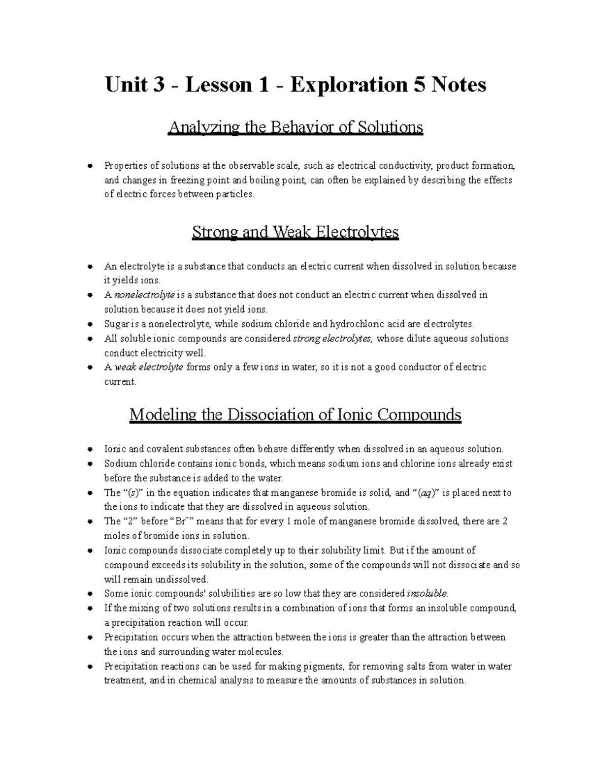 Unit 3 - Lesson 2 - Exploration 5 Notes - Unit 3 - Lesson 1 ...