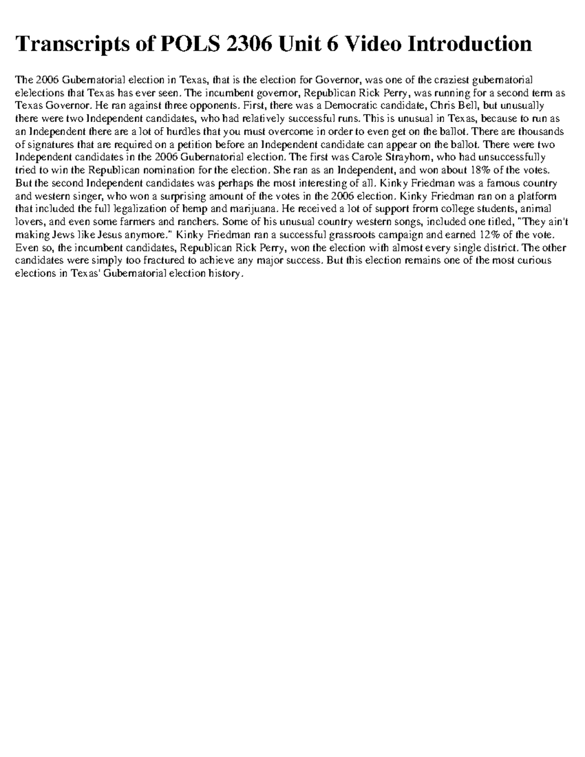 60714966 - POLS 2306 - Transcripts of POLS 2306 Unit 6 Video ...