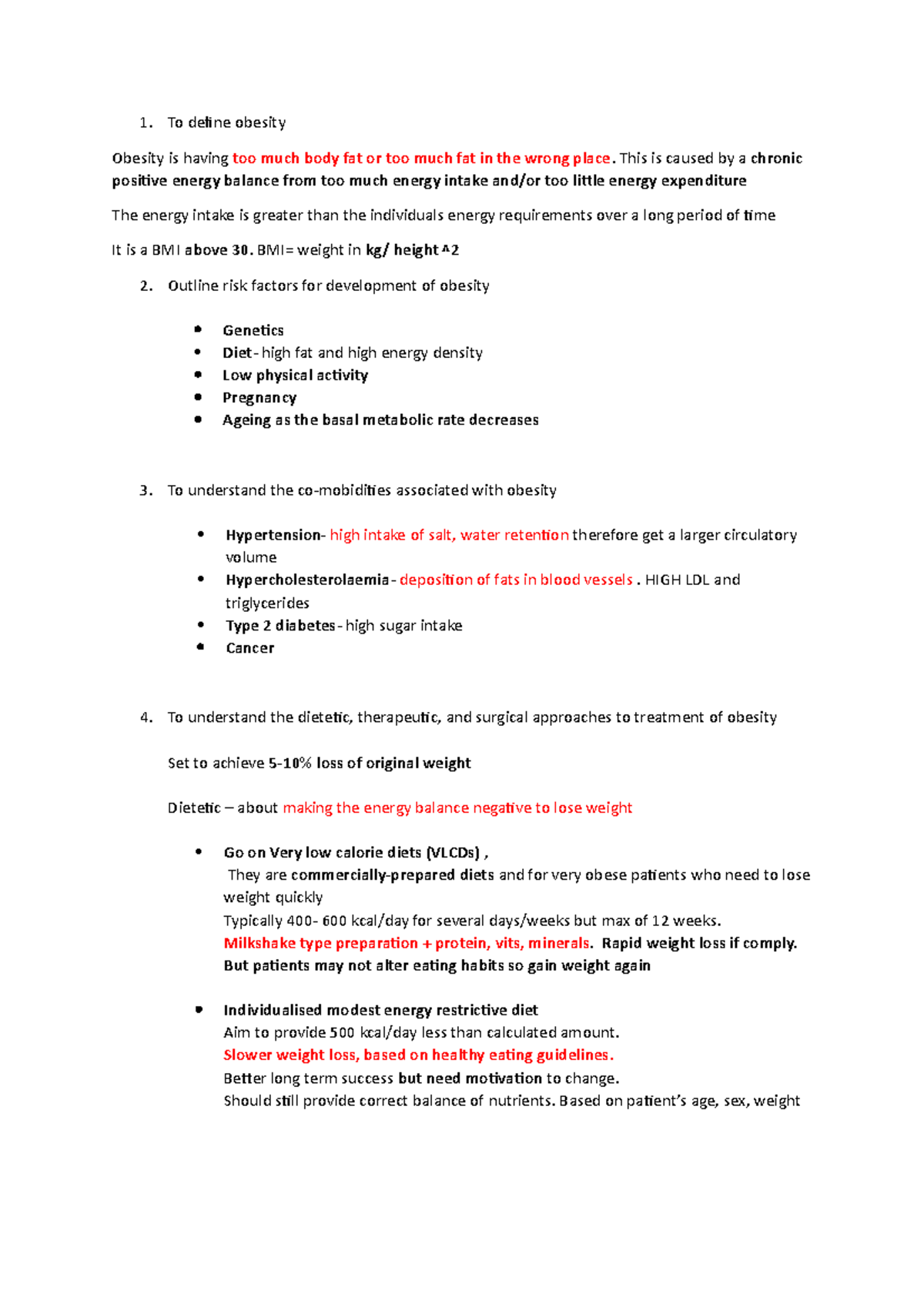 RED Endocrine 5 Learning objectives - To define obesity Obesity is ...