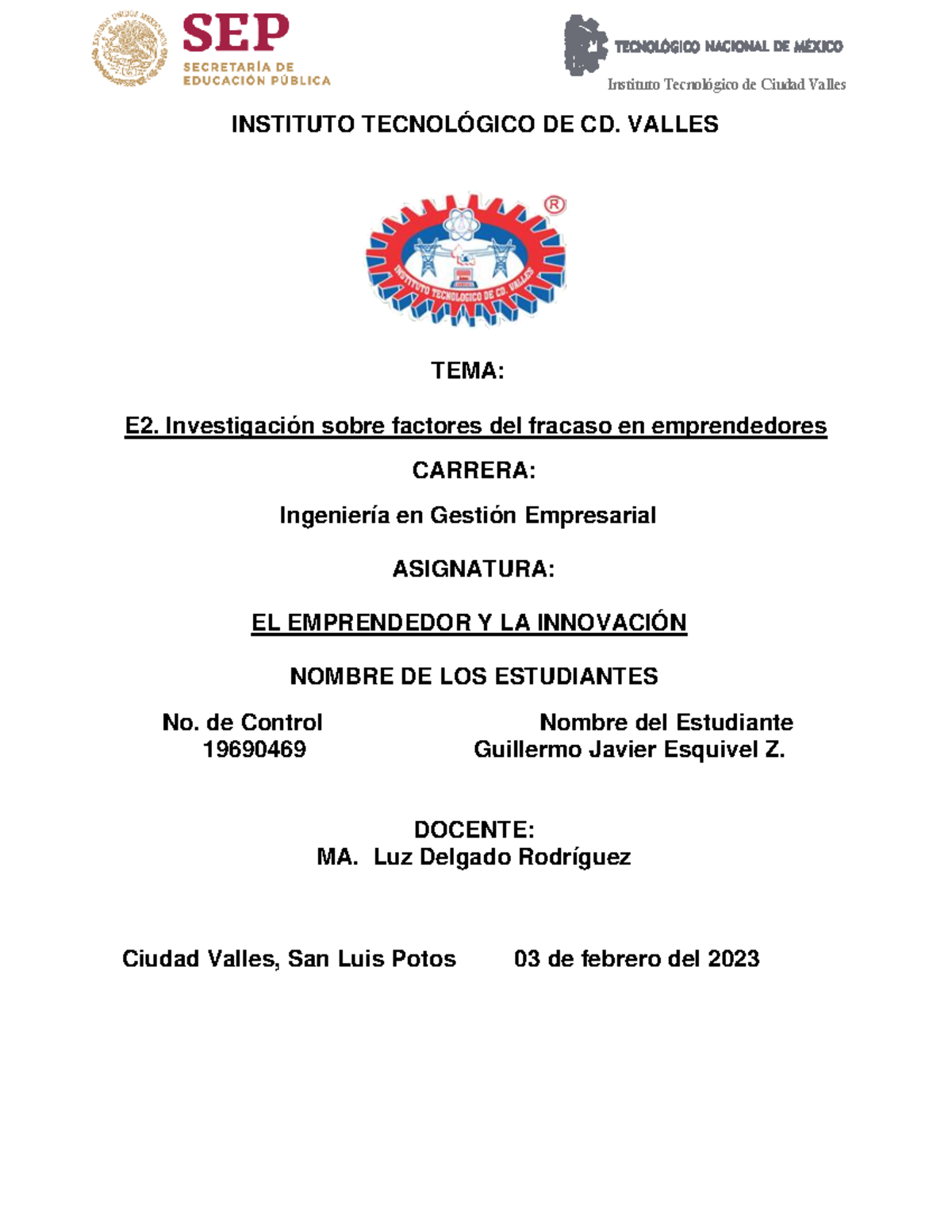 U1.E2 Investigación sobre factores del fracaso en emprendedores ...