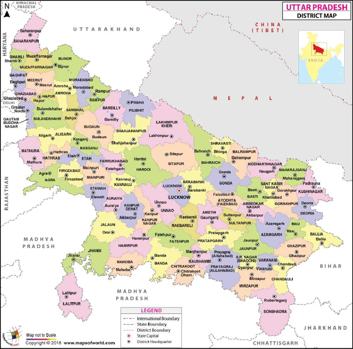 Uttar Pradesh District Map PDF - HIMACHAL N PRADESH UTTAR PRADESH ...