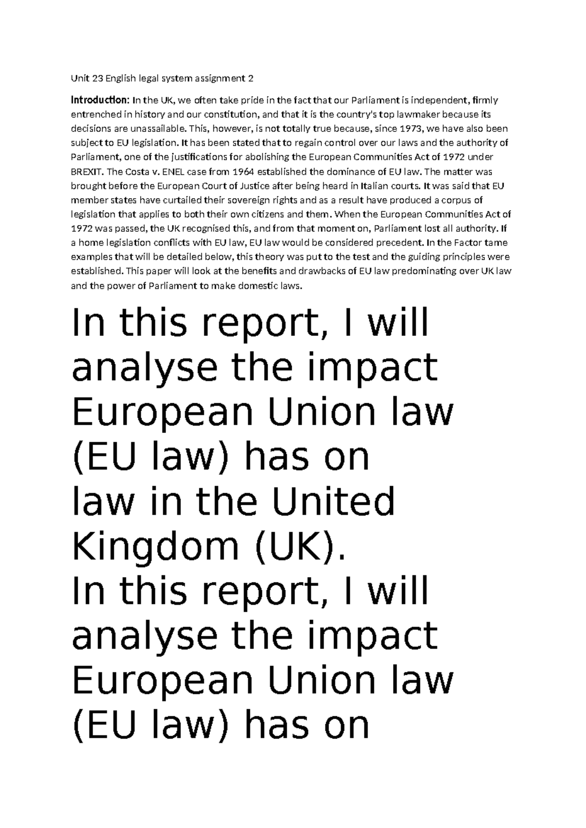 Unit-23-assignment-2-law-btec-business - Unit 23 English legal system ...