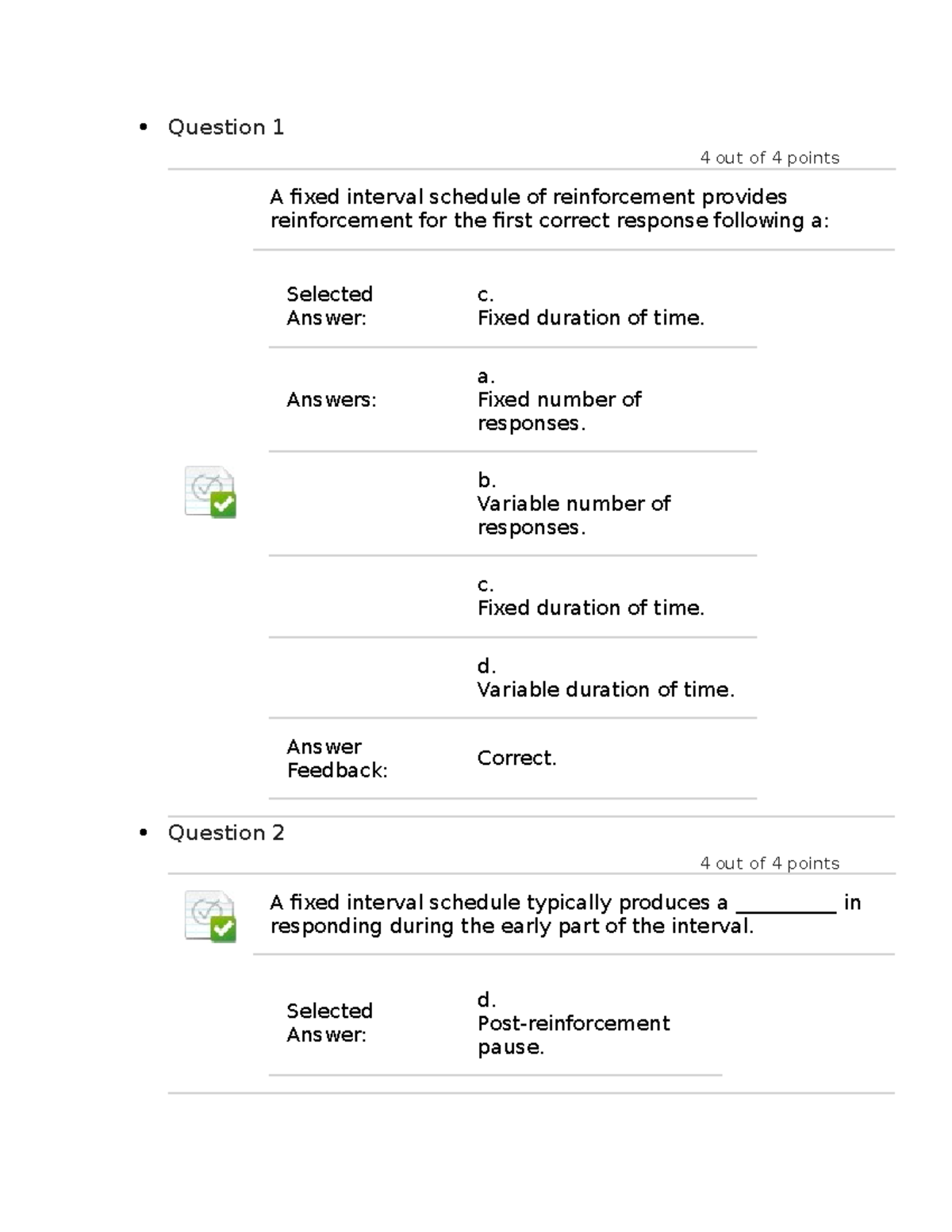 PSY 7709 Unit 5 Quiz Quiz Question 1 4 Out Of 4 Points A Fixed