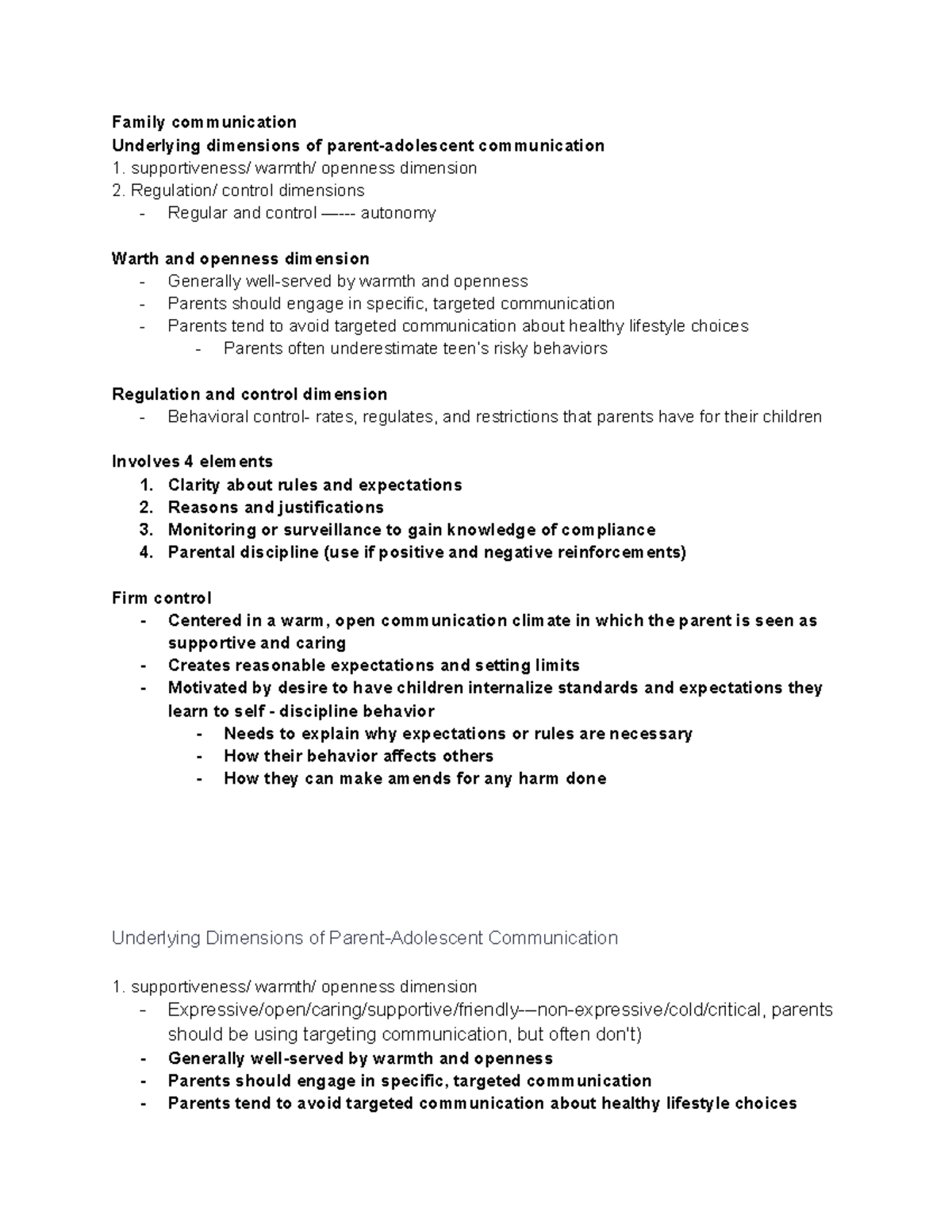 Final study giude whoot whoot - Family communication Underlying ...