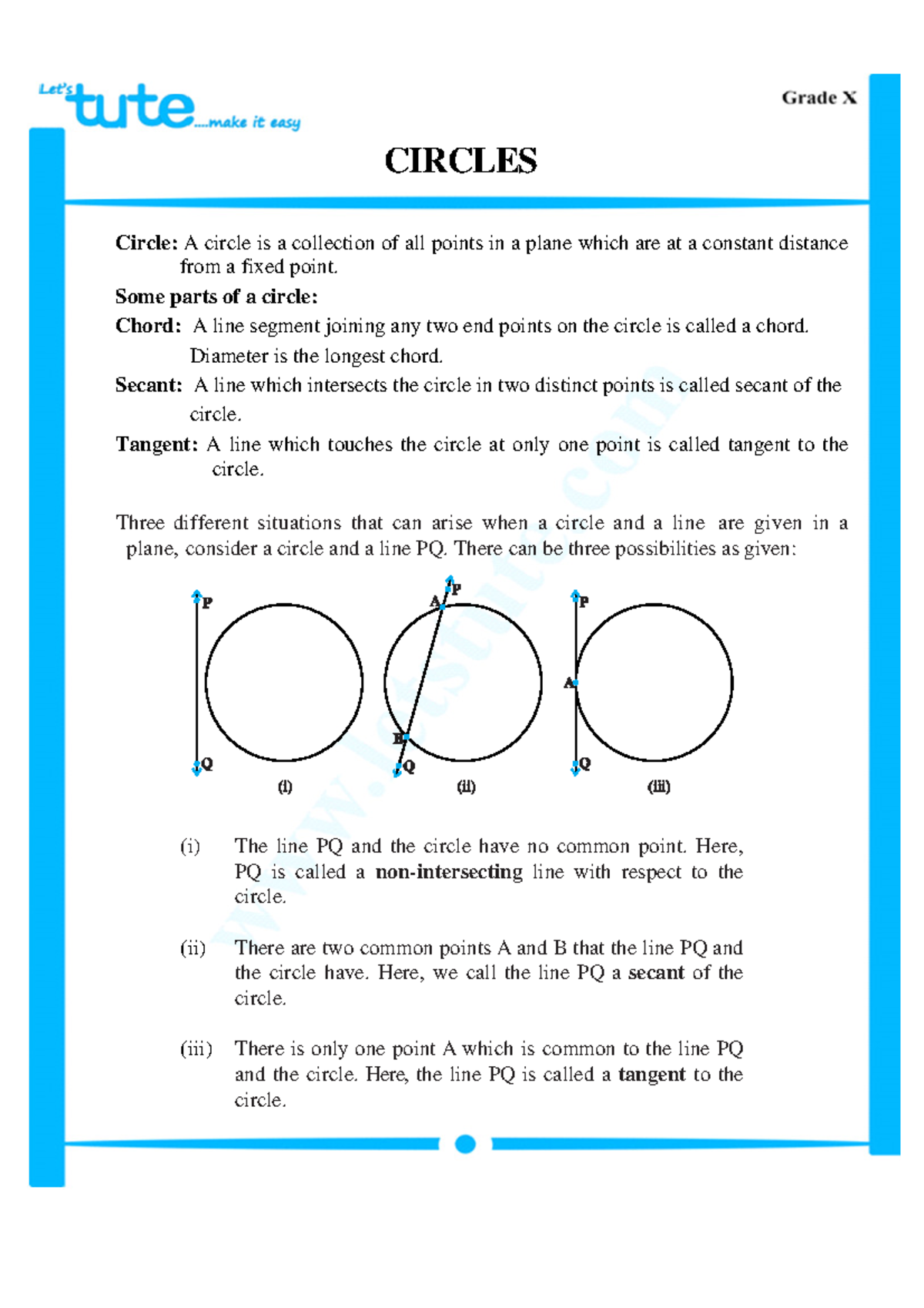 03+-+Circle+-+Summary - CIRCLES Circle: A circle is a collection of all ...