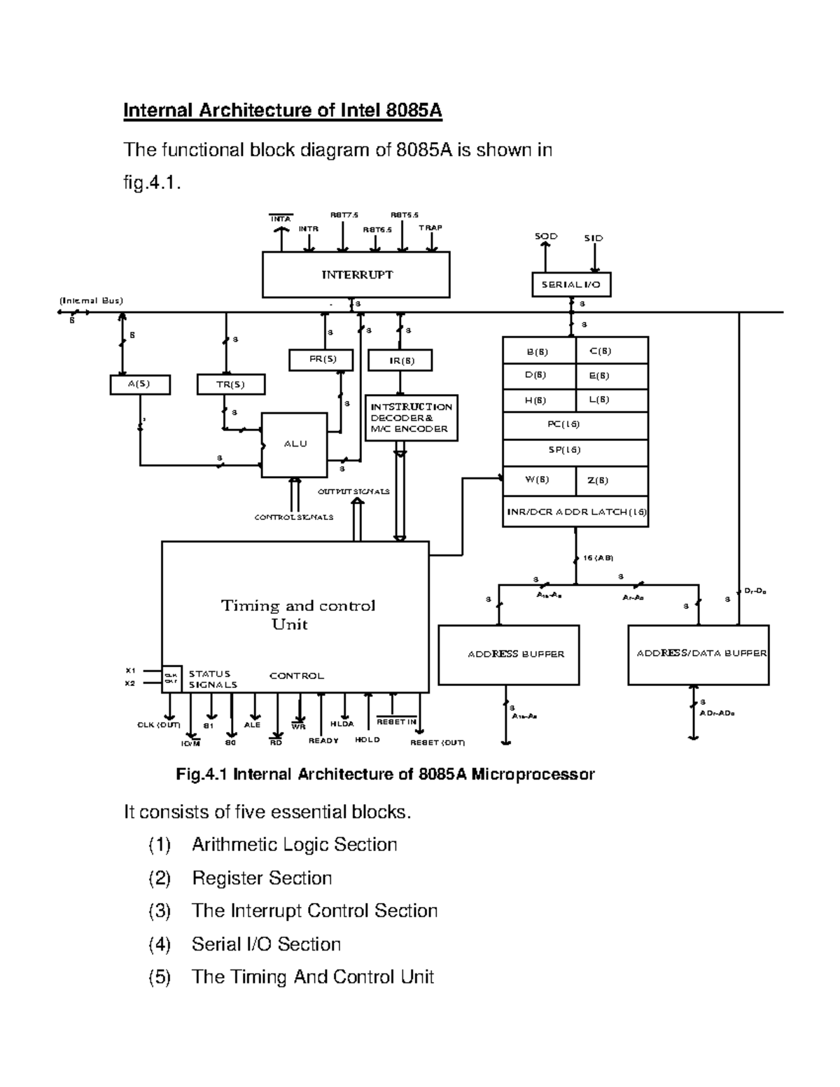 4 8085 Arch Flags - Internal Architecture of Intel 8085A The functional ...