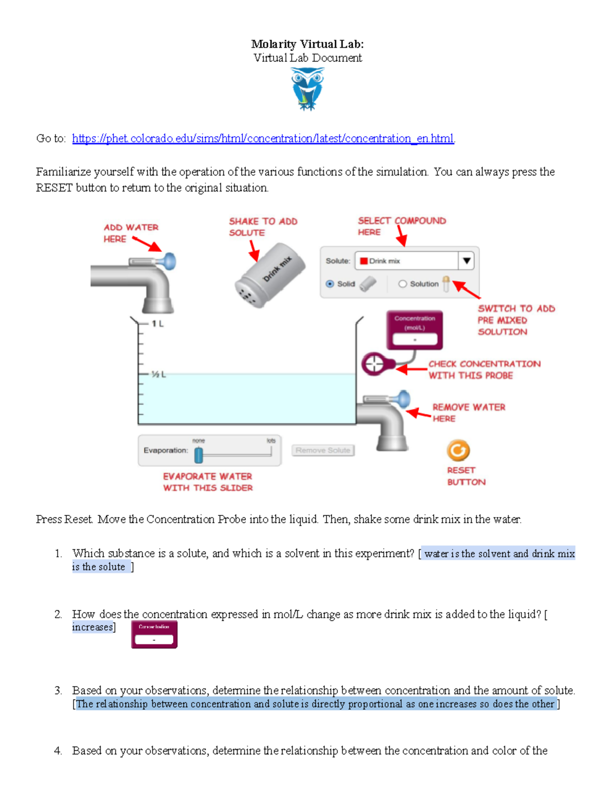 Kayla moonsammy -Molarity Virtual Lab - Molarity Virtual Lab: Virtual ...