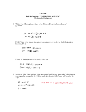 Unit 2 Part 1 assignment - PHY 2048 Unit Two Part One – Kinematics Mathematical Assignment From ...