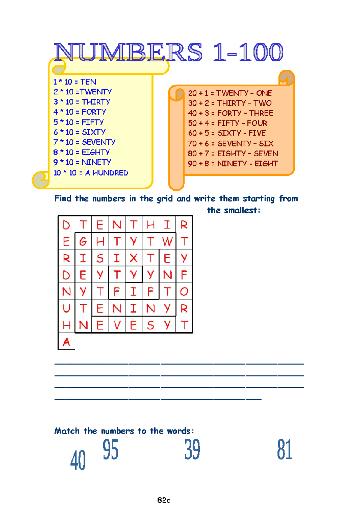 Numbers-1-100-fun-activities-games-grammar-drills 126027 - Find the ...