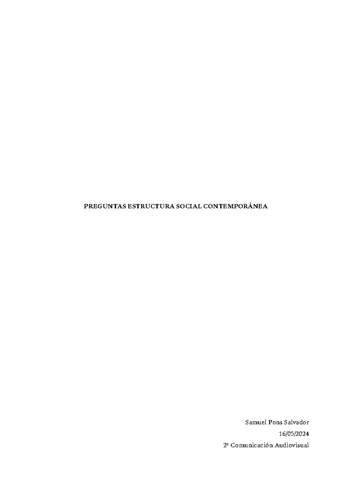 Estructura social contemporanea - PREGUNTAS ESTRUCTURA SOCIAL ...