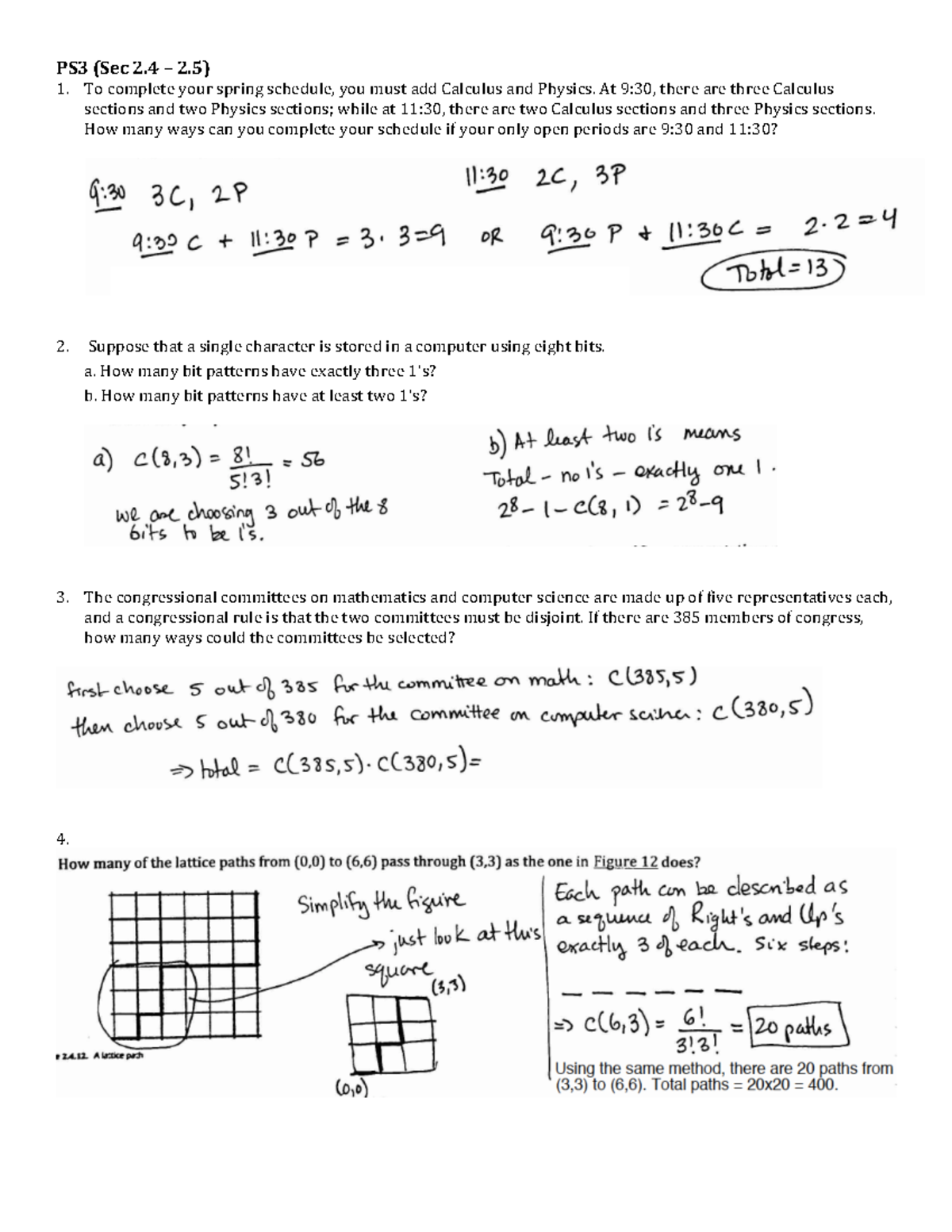 PS3Solutions - Homework Problems with solutions - PS3 (Sec 2 3 2) To ...