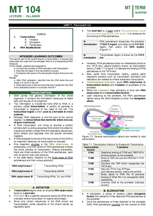 CYTO MT104 UNIT 5 Chromosomes - MT 104 LECTURE \ VILLAMOR UNIT 5 ...