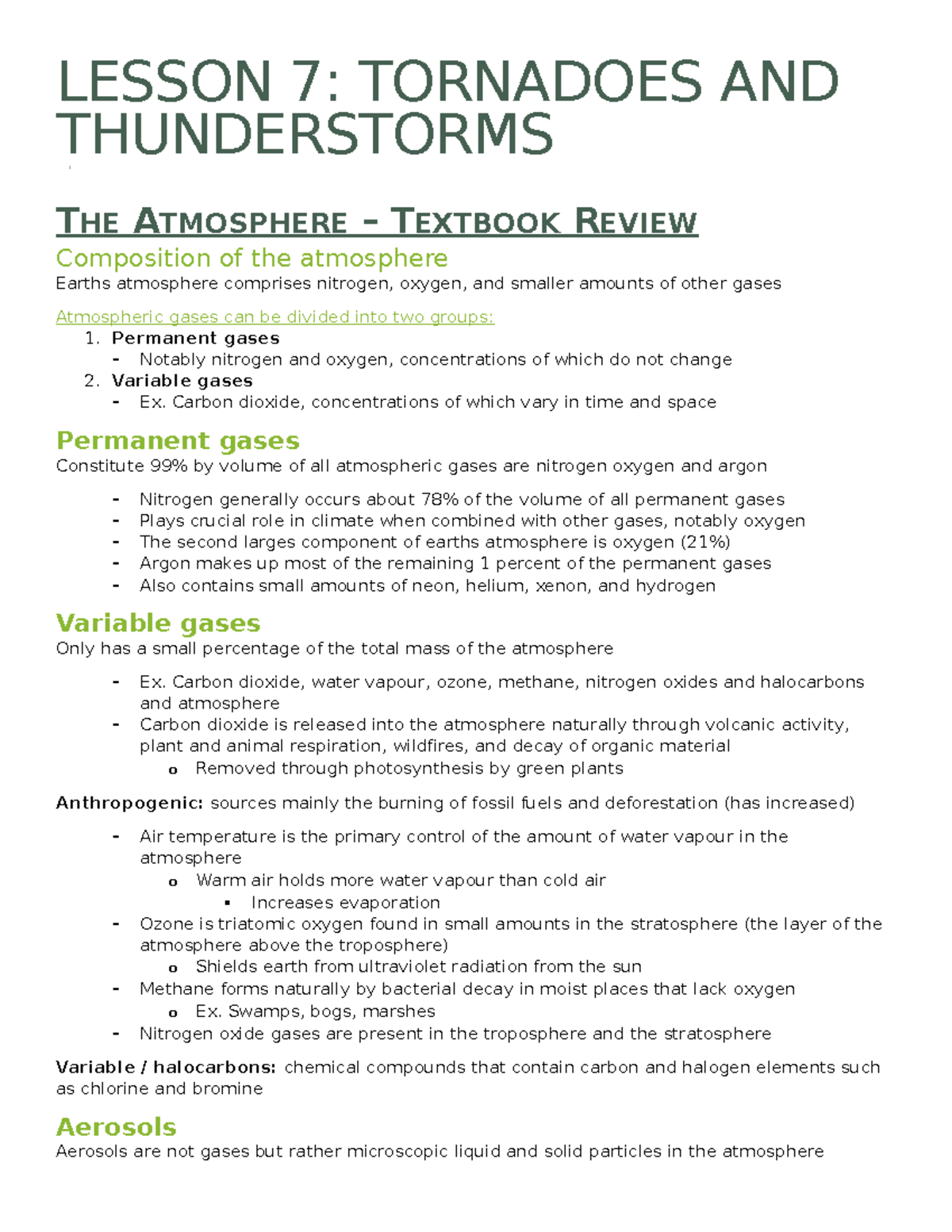 Risks and Disasters - Lesson 7 - LESSON 7: TORNADOES AND THUNDERSTORMS ...