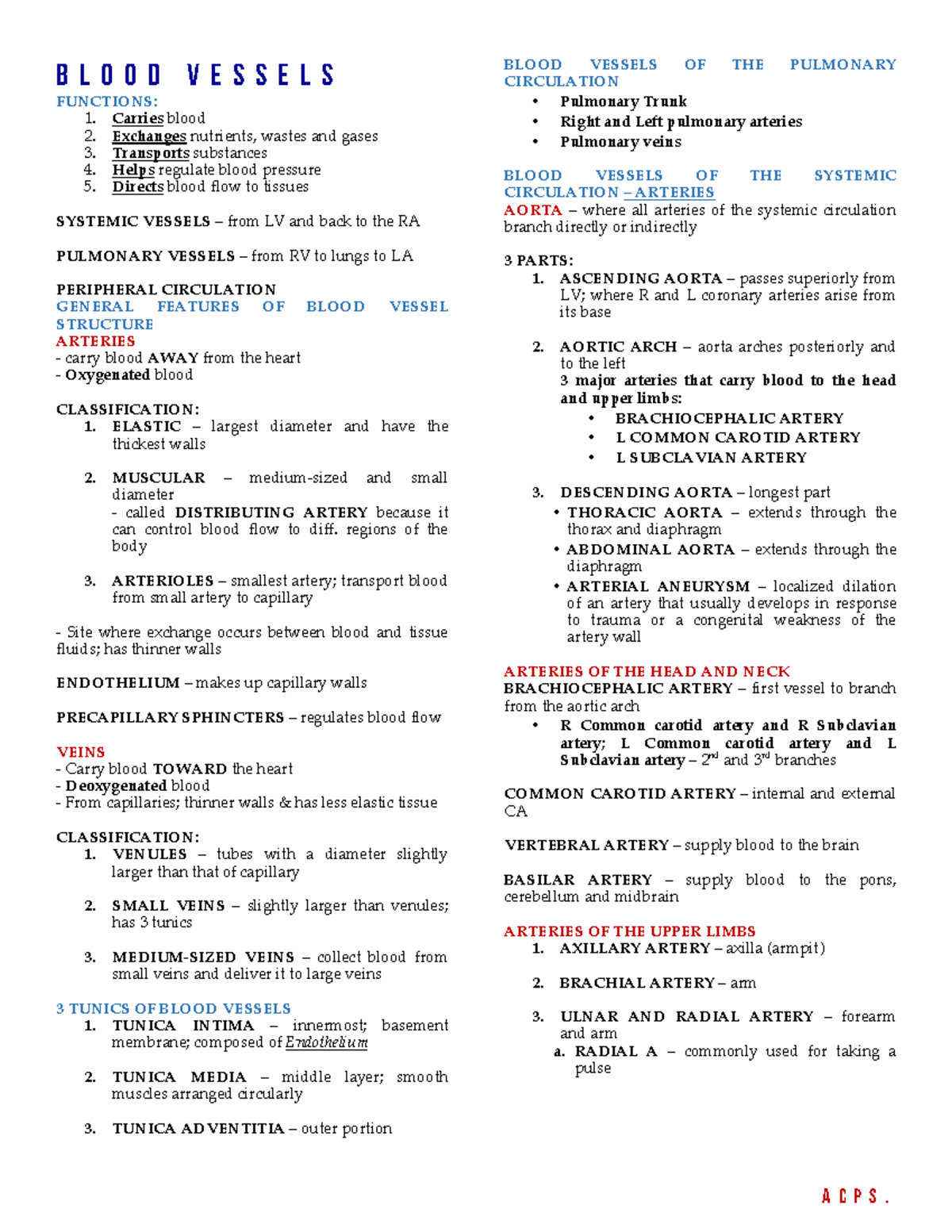 13-Blood-Vessels - Anatomy and Physiology of the Blood Vessels - A C P ...