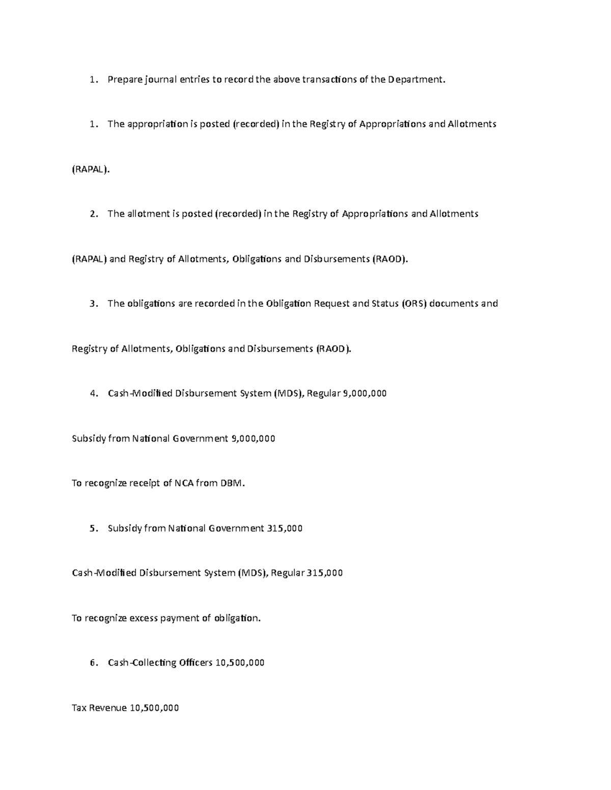 Gov Acctg - doc - Prepare journal entries to record the above ...