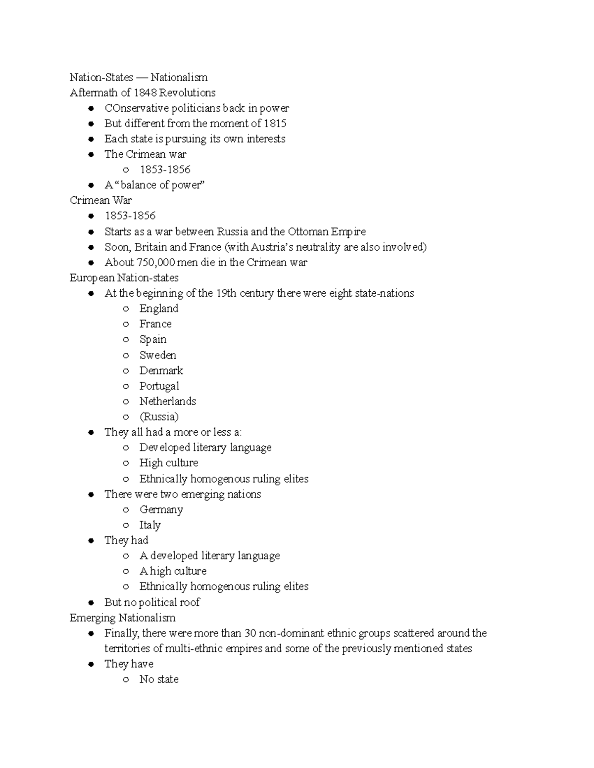 Nation states - Nation-States — Nationalism Aftermath of 1848 ...