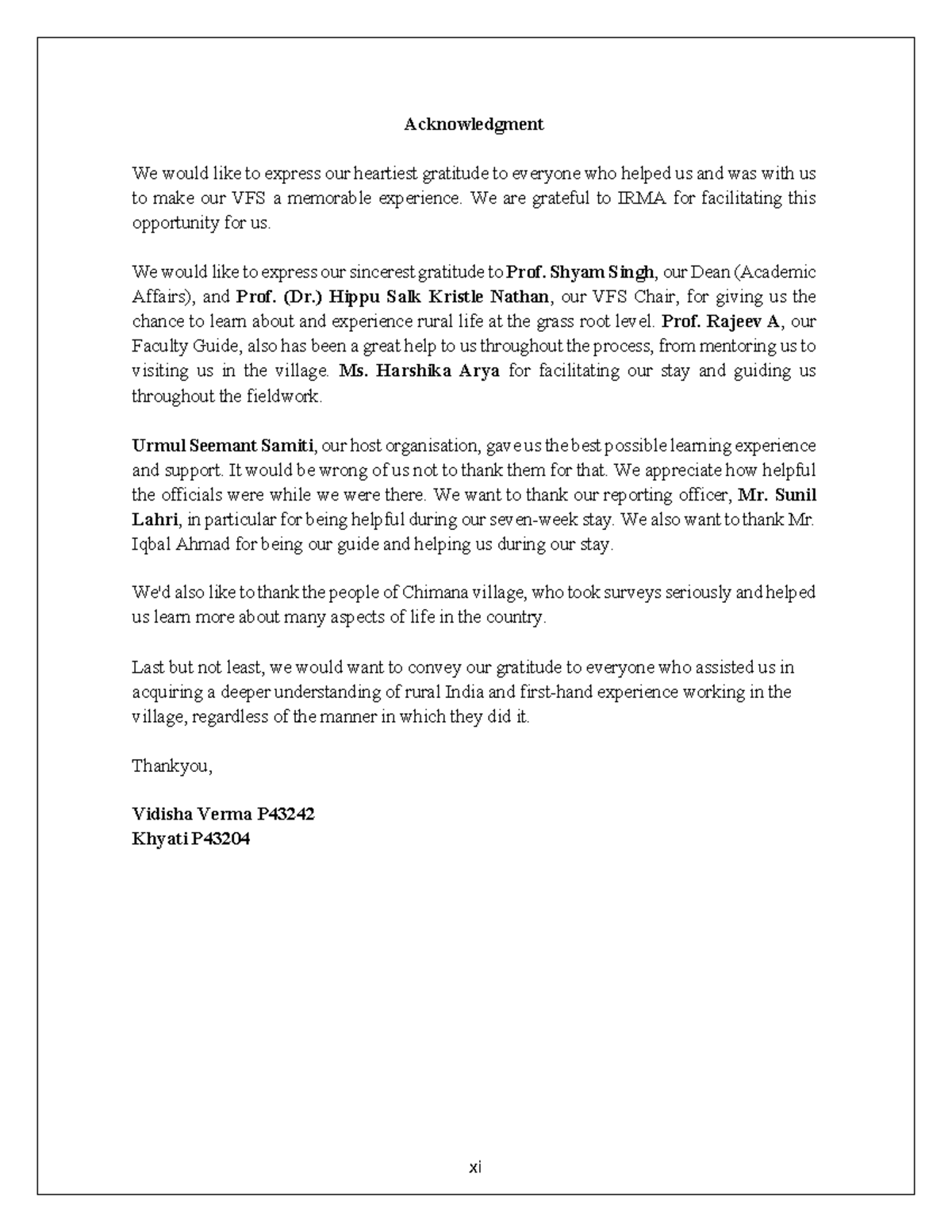 Acknowledgement - xi Acknowledgment We would like to express our ...