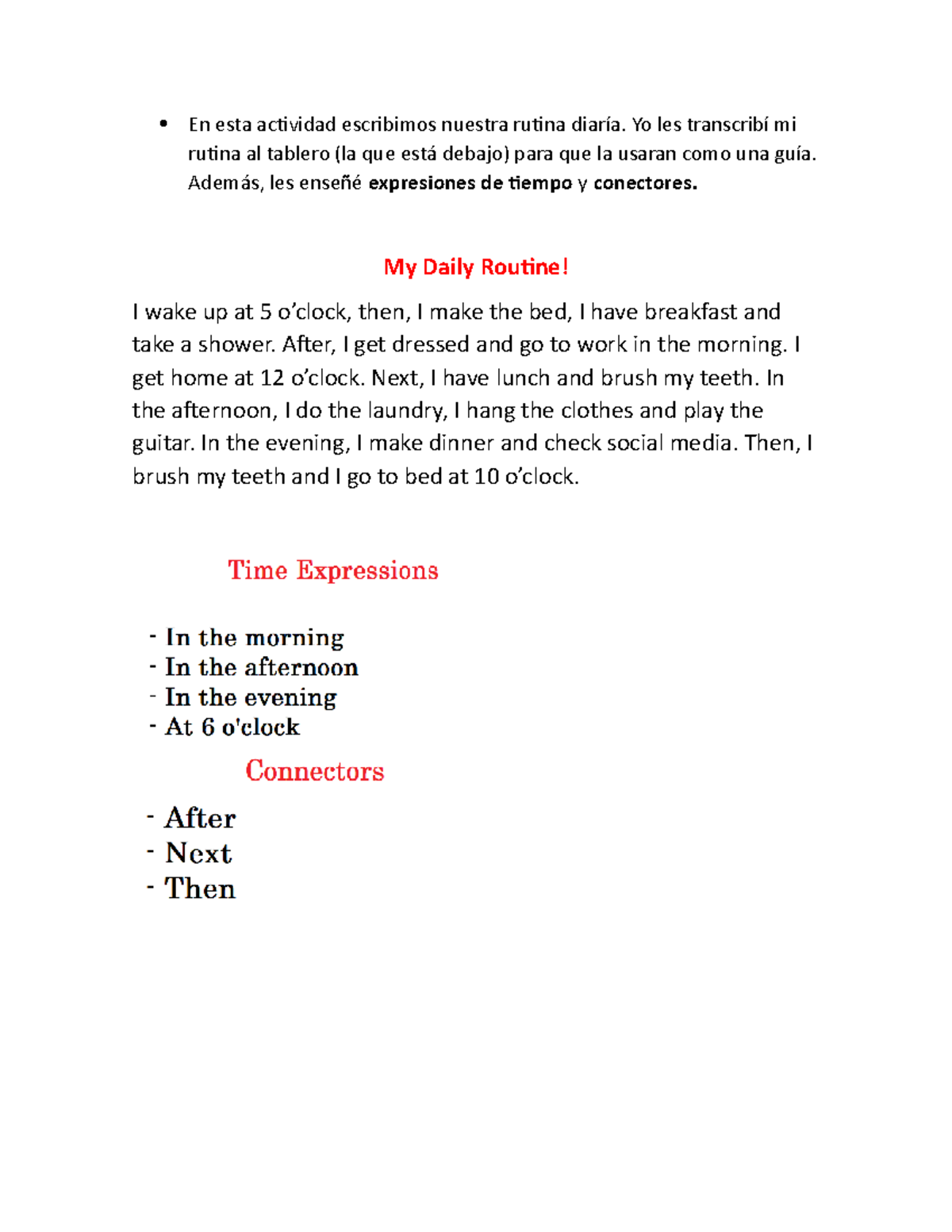 My Daily Routine - aaaaaaaaaaaaaaaaaa - En esta actividad escribimos ...