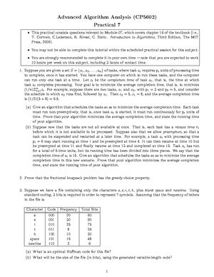 Answer to cp5602 practical 05 - Advanced Algorithm Analysis (CP5602) Answer to Practical 5 This ...