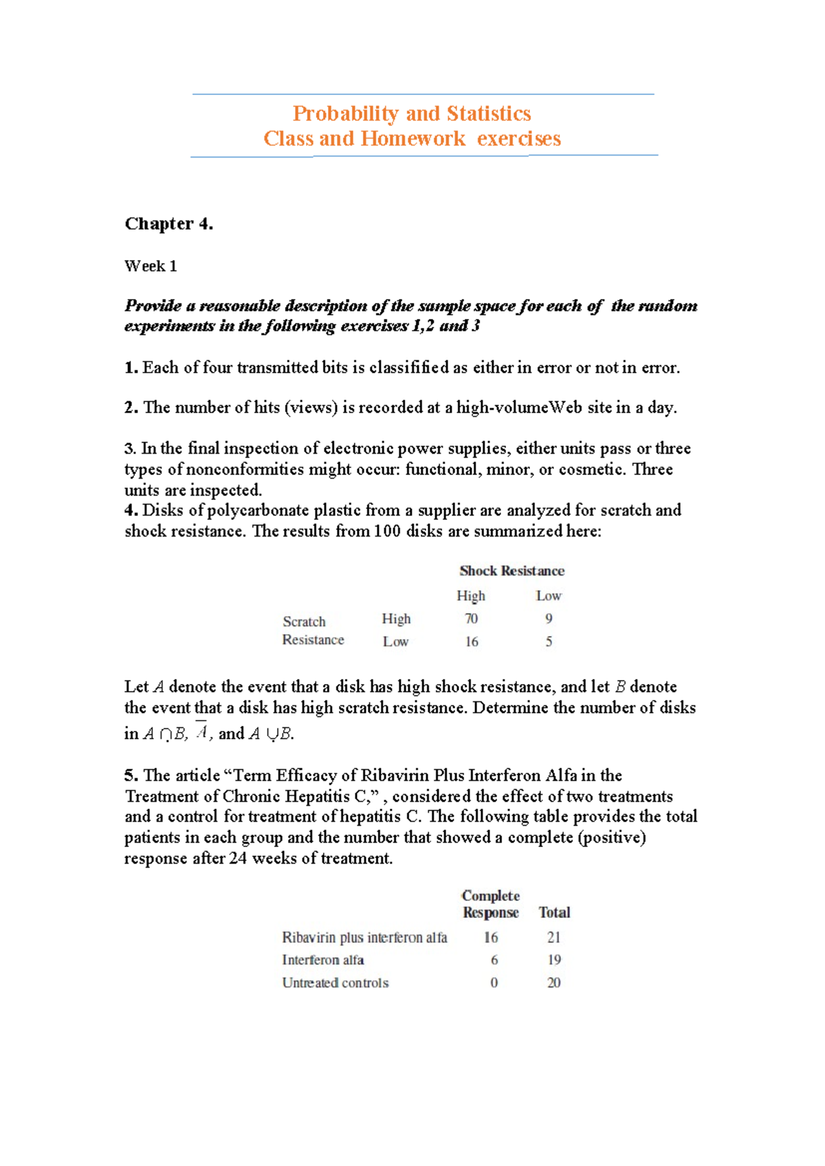 HW Probability and Statistics - Probability and Statistics Class and ...