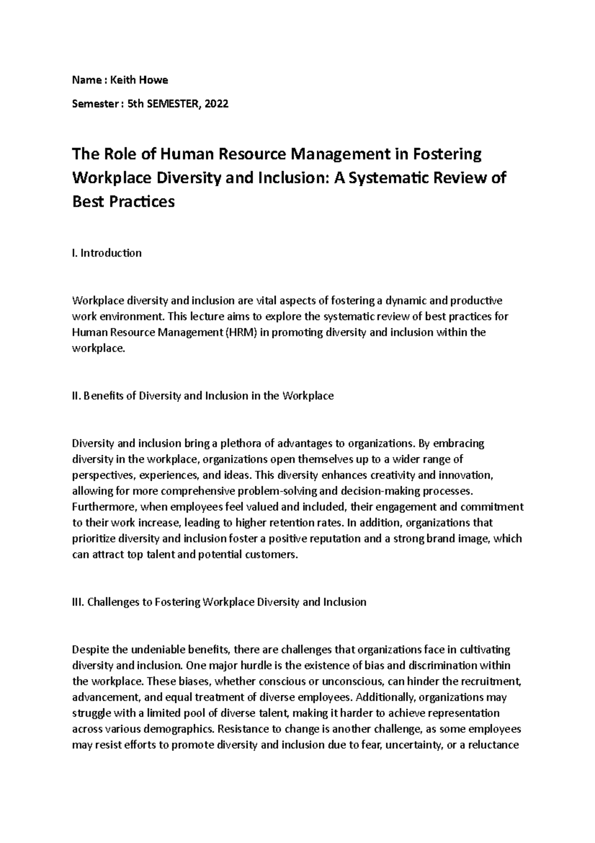 The Role of Human Resource Management in Fostering Workplace Diversity ...