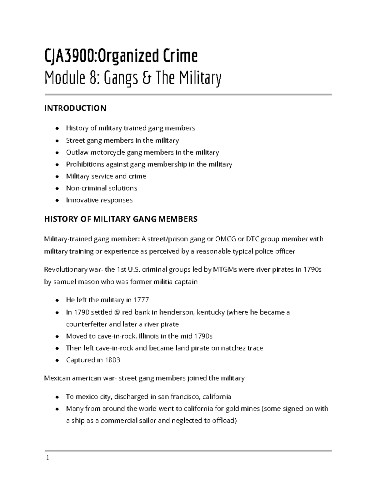 CJA3900 module 8 - powerpoint presentation/lecture notes for professor ...