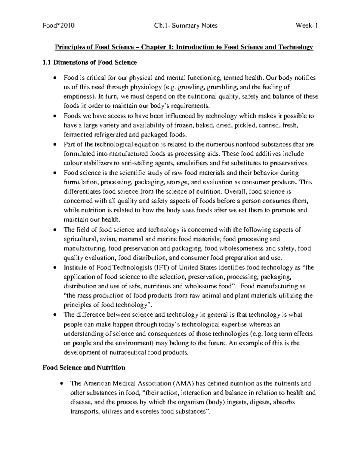 Summary Principles of Food Science SW: complete - Warning: Popup ...