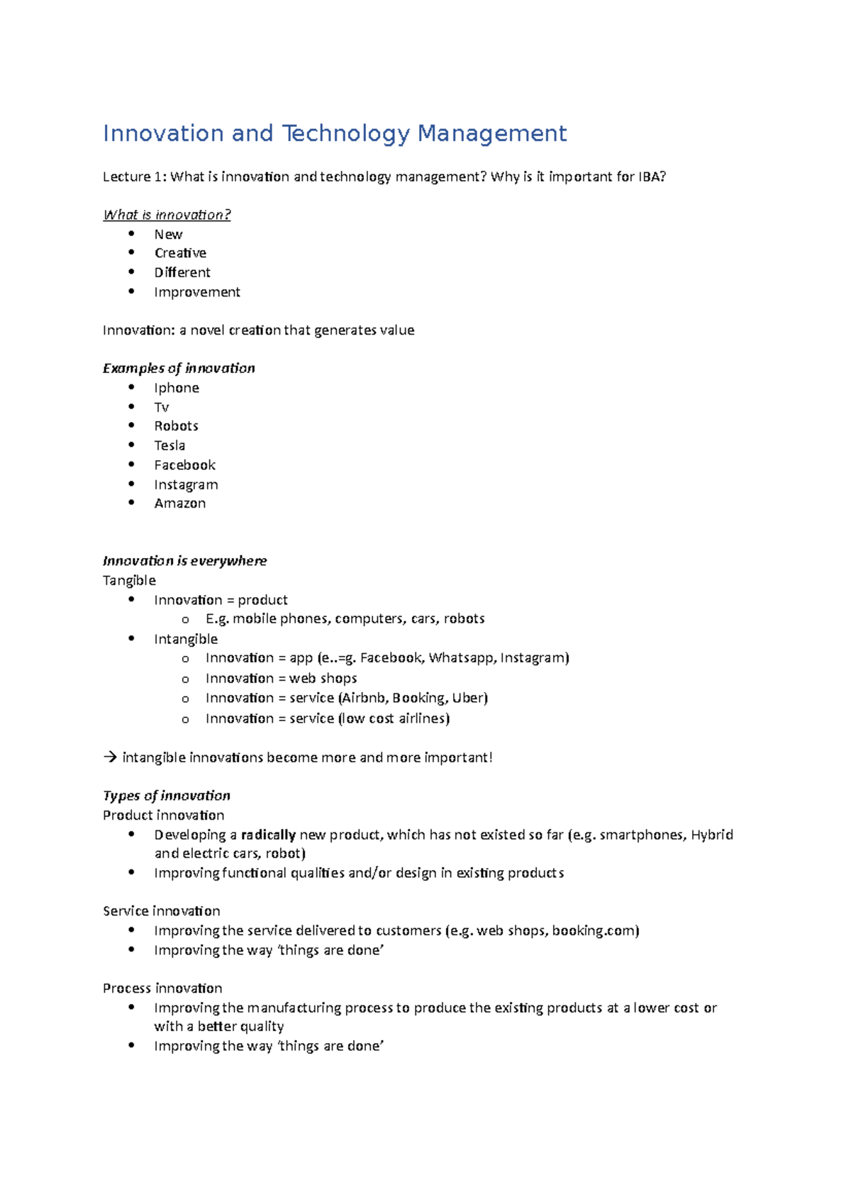 Innovation & Technology Management - Innovation and Technology ...