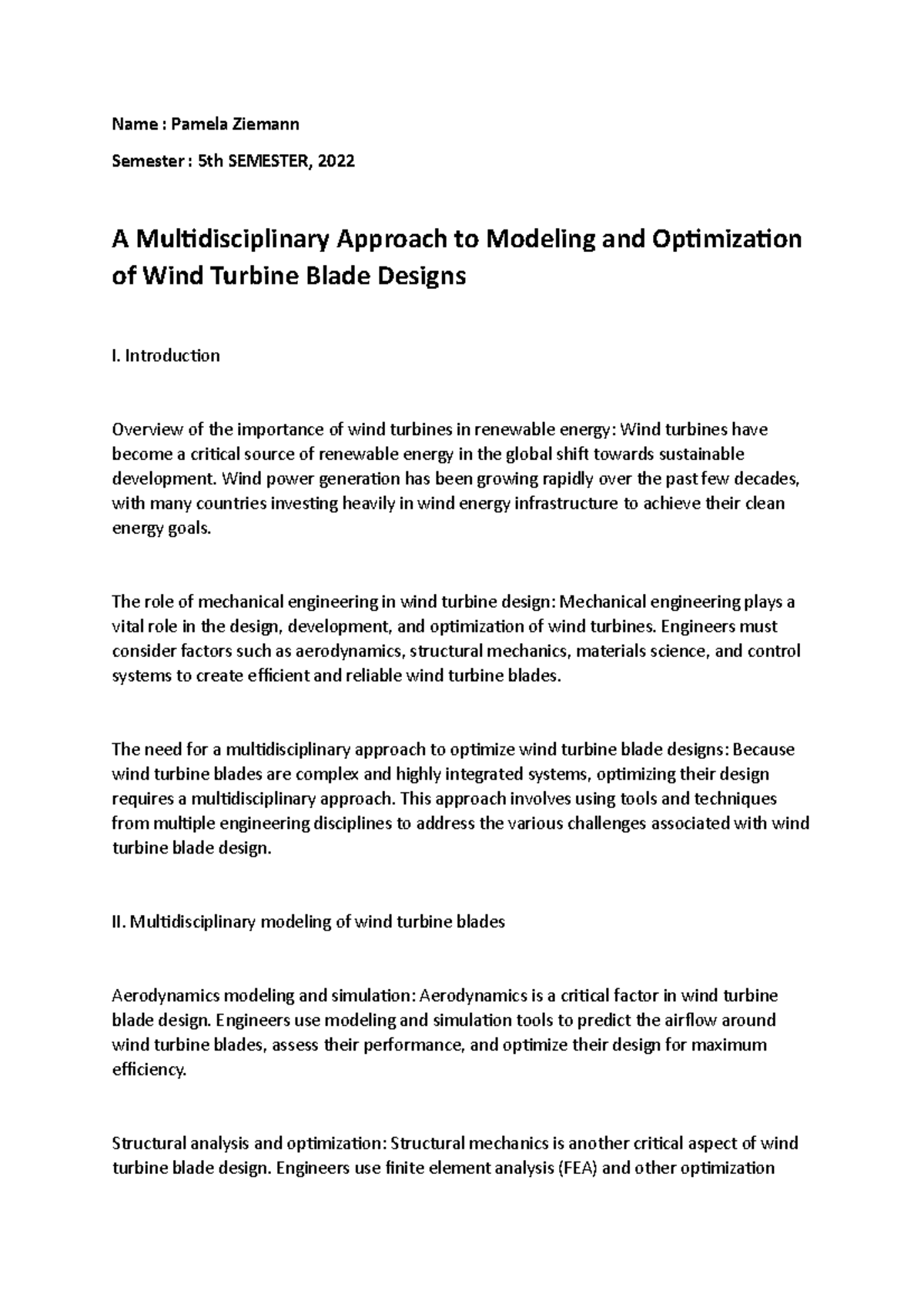 A Multidisciplinary Approach to Modeling and Optimization of Wind ...