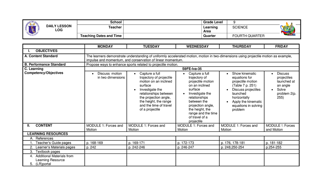 4th-Qrtr-dll Gr - None - MONDAY TUESDAY WEDNESDAY THURSDAY FRIDAY I ...