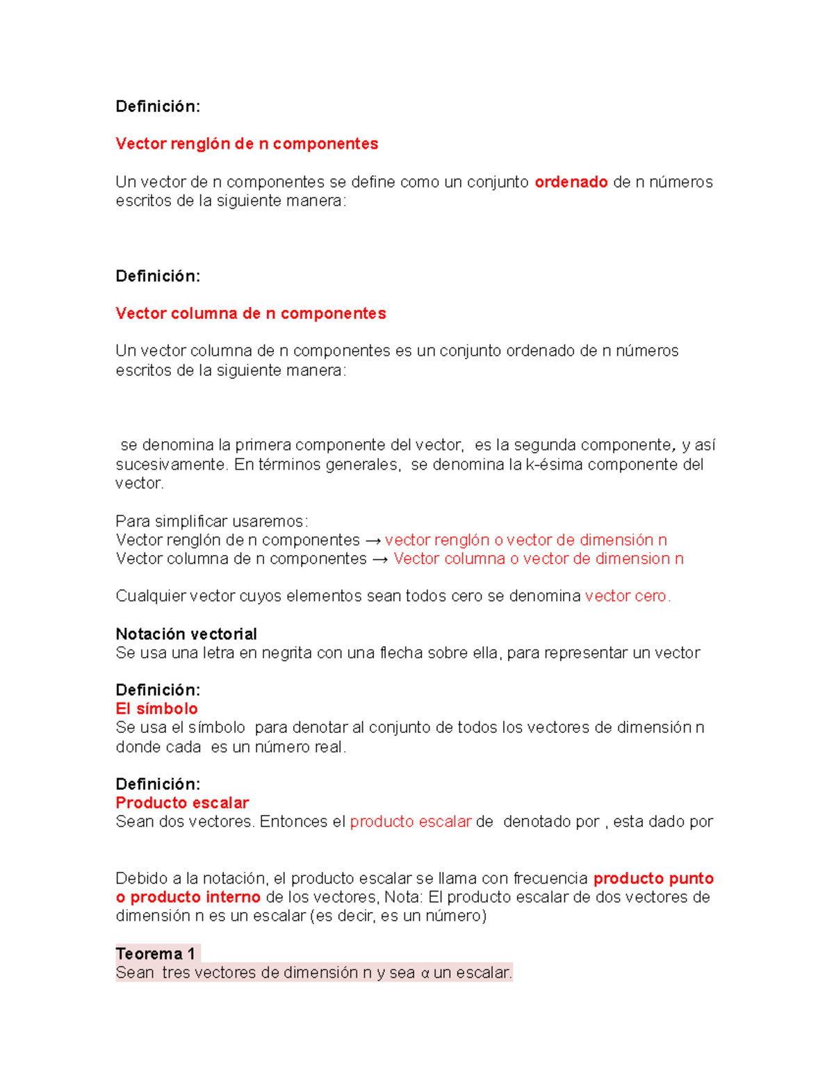 Espacios Vectoriales - Profesor: Mauricio Rodríguez - Definición ...