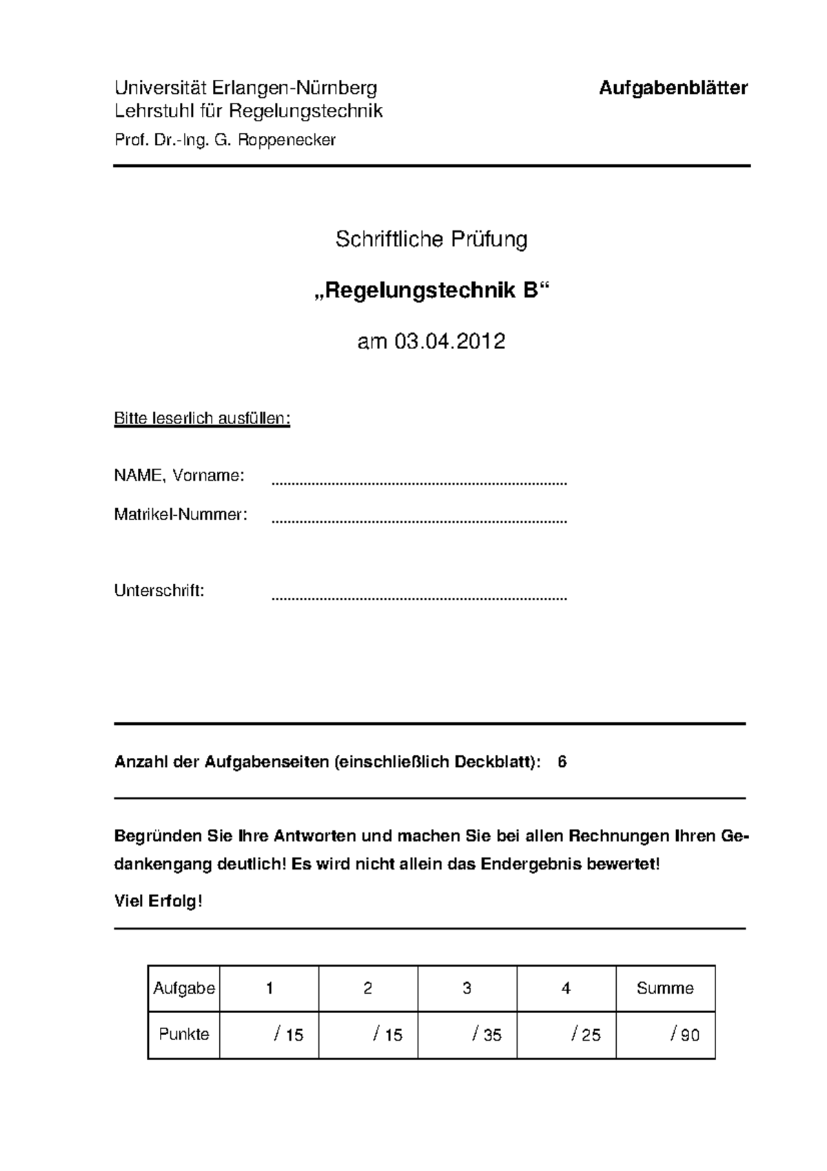 2012 WS RT B Guenter Roppenecker Klausur mit Loesung - Universität Erlangen-Nürnberg ...