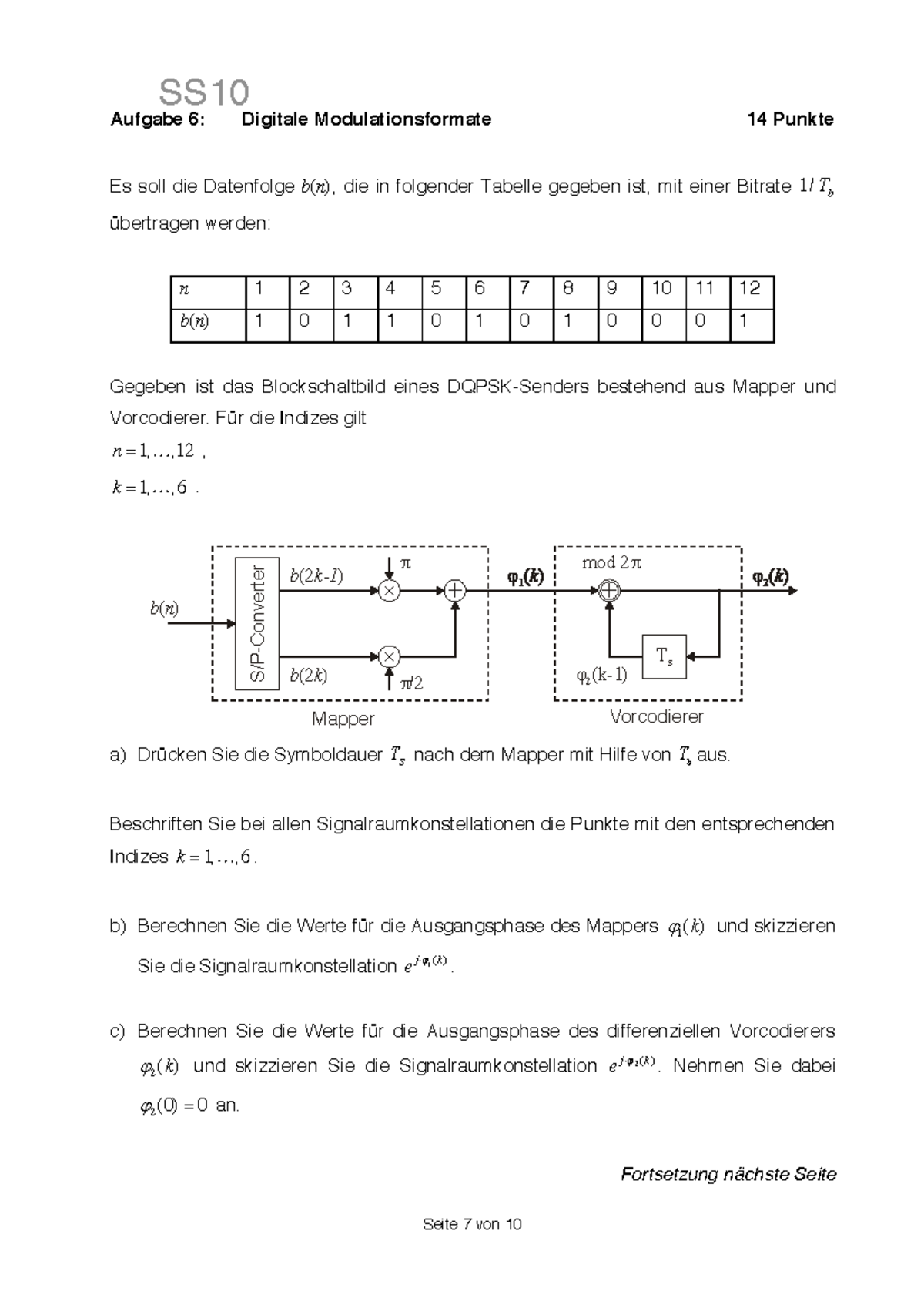NÜ - Digital - Aufgaben aus Altklausuren - Aufgabe 6: Digitale ...