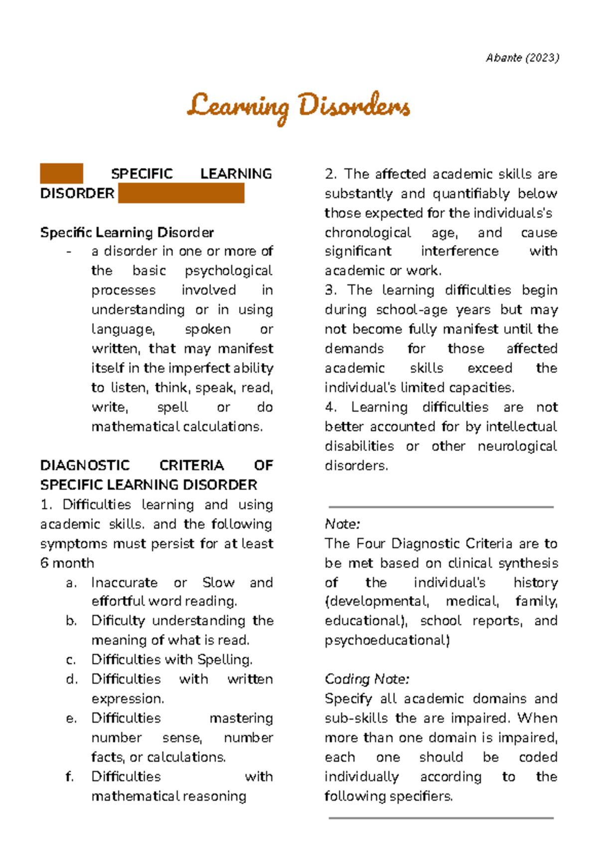 [ Psych OF Exceptional Children] Learning Disorders - Learnin Disorde ...